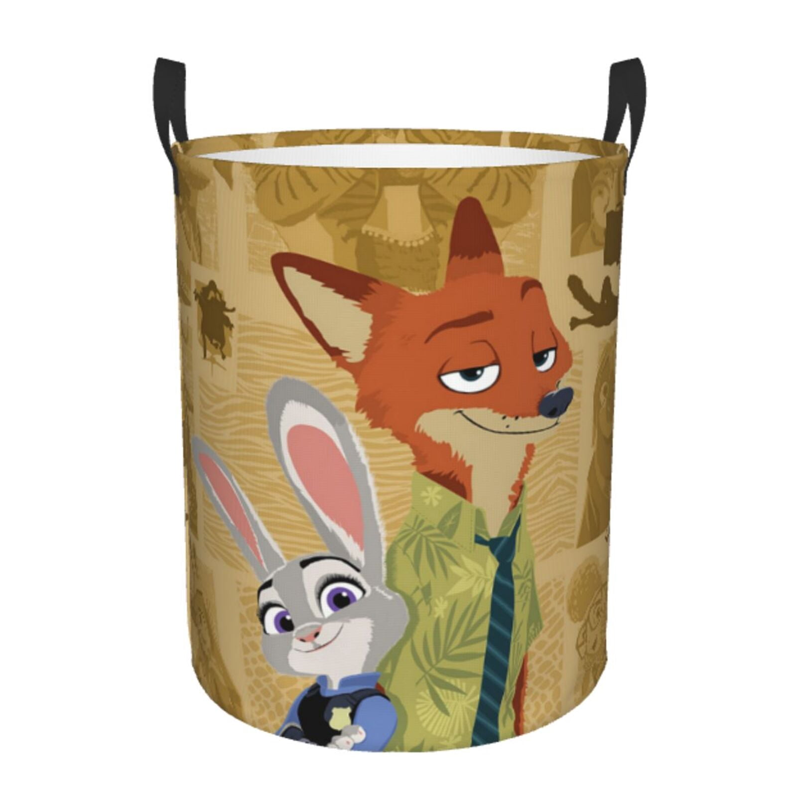 Circular Hamper with Handles, Zootopia Laundry Basket Dirty Clothes ...
