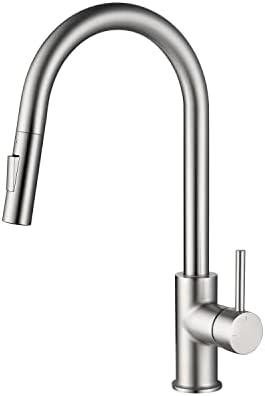 Circular Kitchen Faucet with Pull Down Sprayer | Single Handle High Arc ...