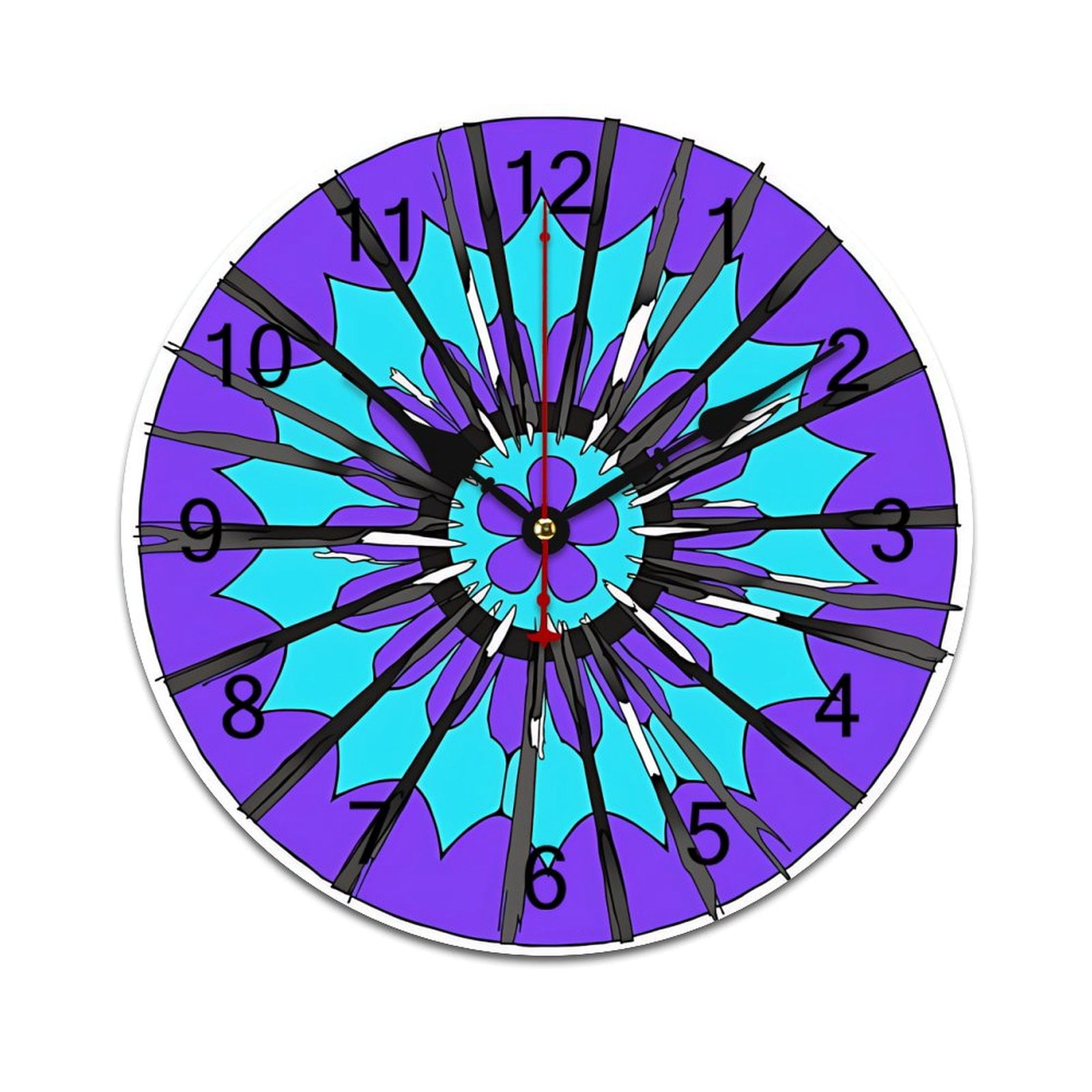 A Circular Mandala with A Flower Design in Shades of Blue And Purple_01 ...