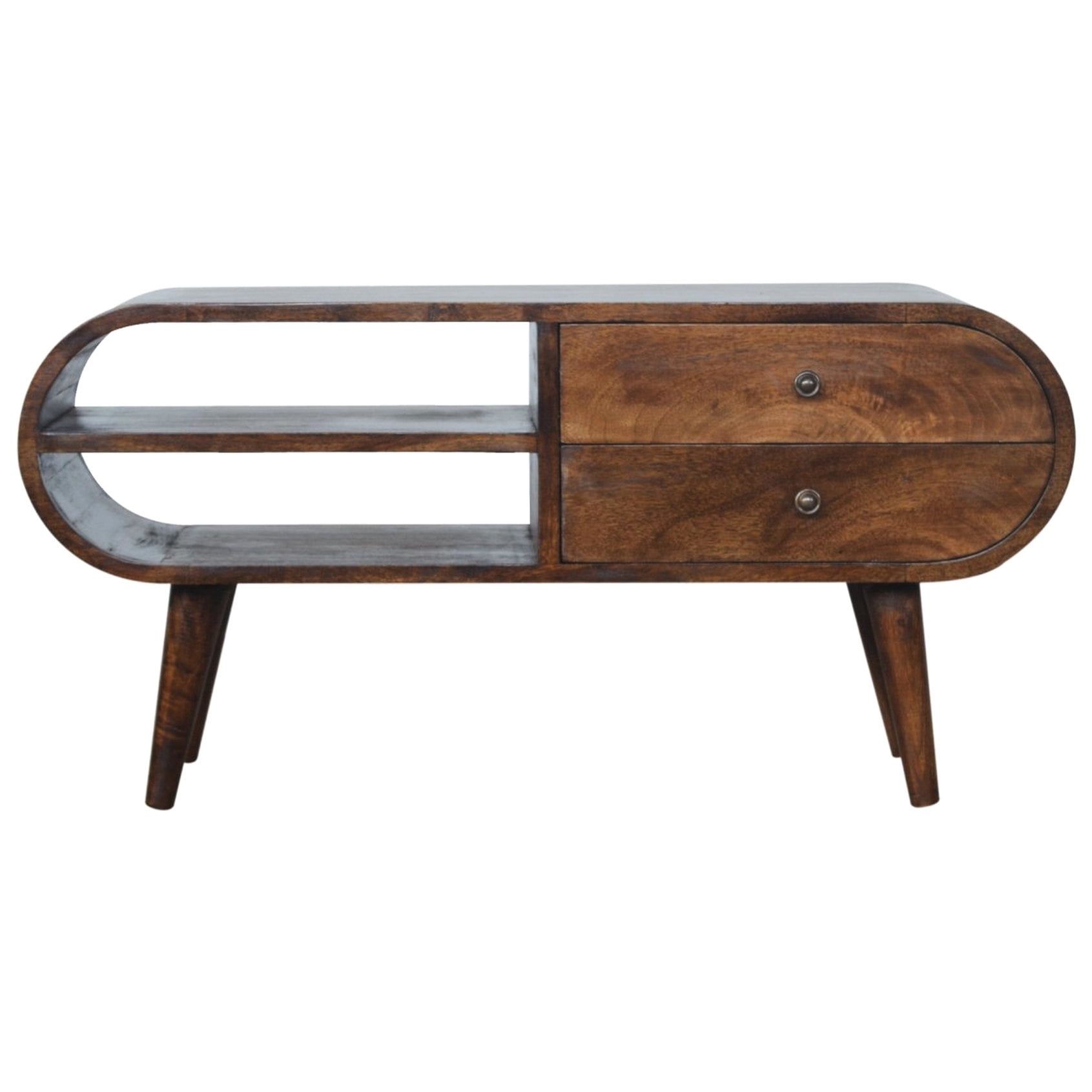 Circular Media Unit of Chestnut Wood / Elevate Home's Style - Walmart.com