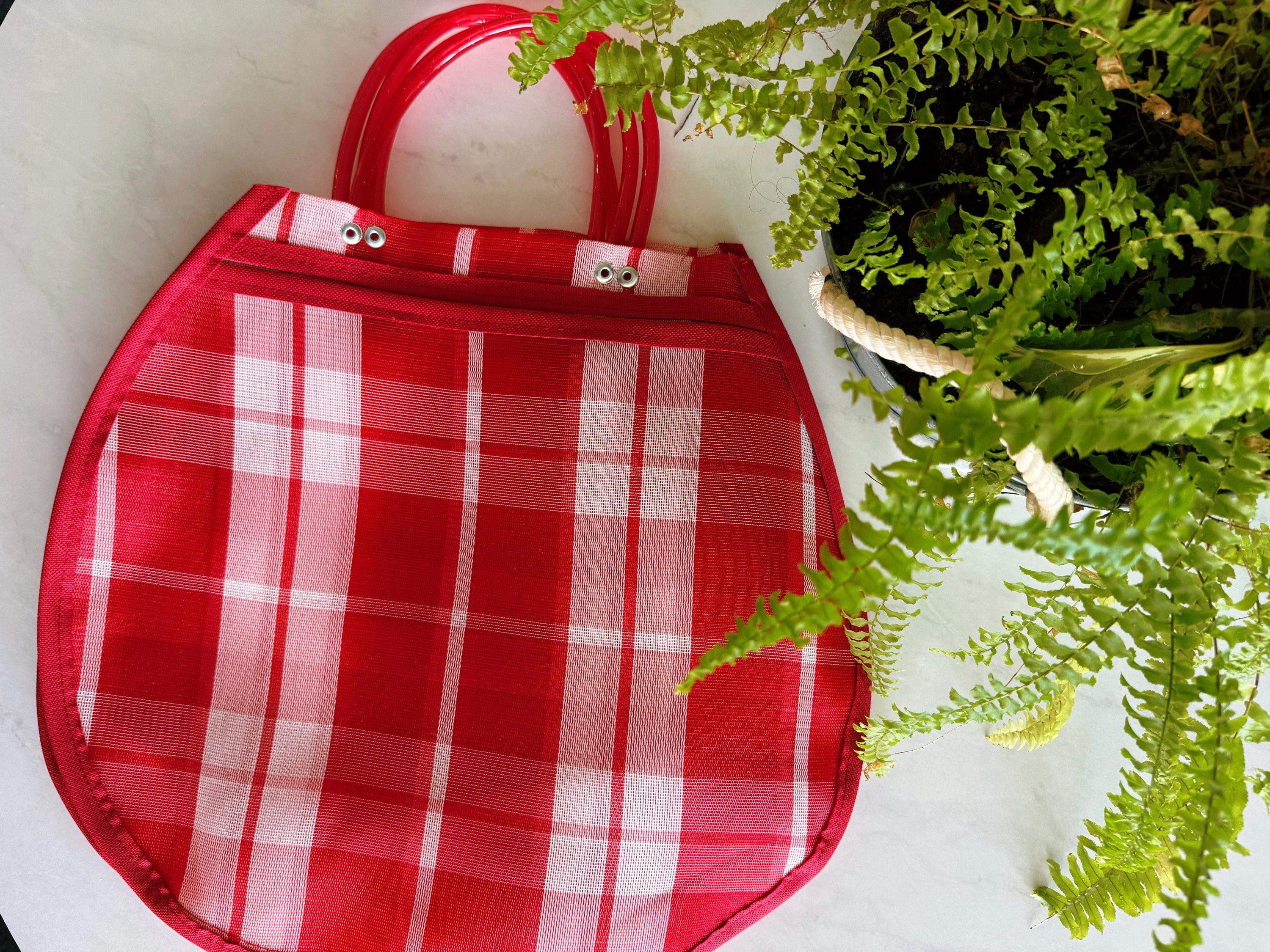 Circular Mexican Plastic Bag, Tote, Purse 14x13 in | Market Mercado ...