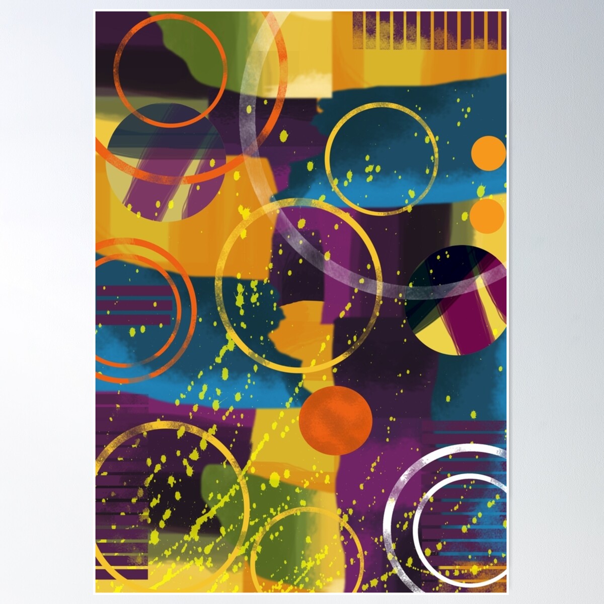 Circular Motion Poster Wall Art, Modern Wall Decor For Living Room ...
