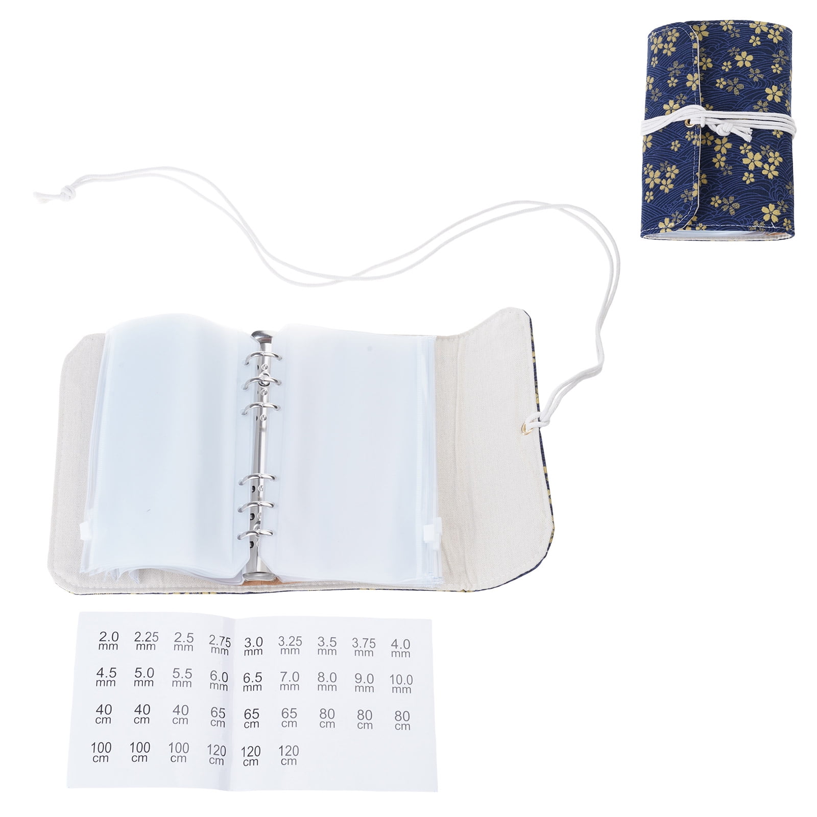 Circular Needle Organiser Bag with 12Pcs Removable Zippered PVC Binder ...