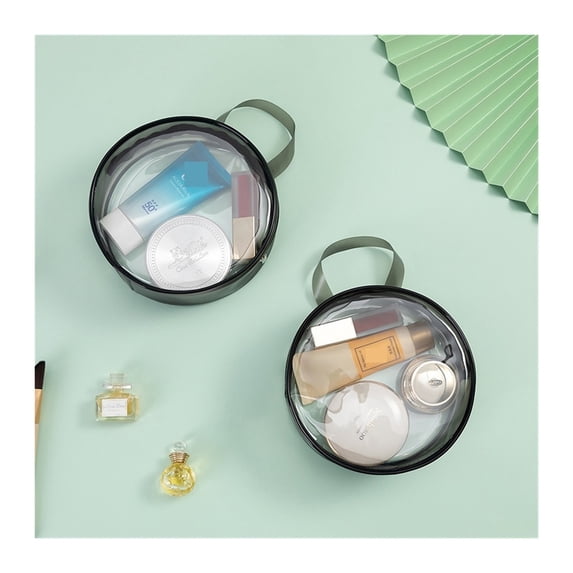 Circular PVC Cosmetic Bag, Transparent Hand Held Adhesive Bone Storage ...