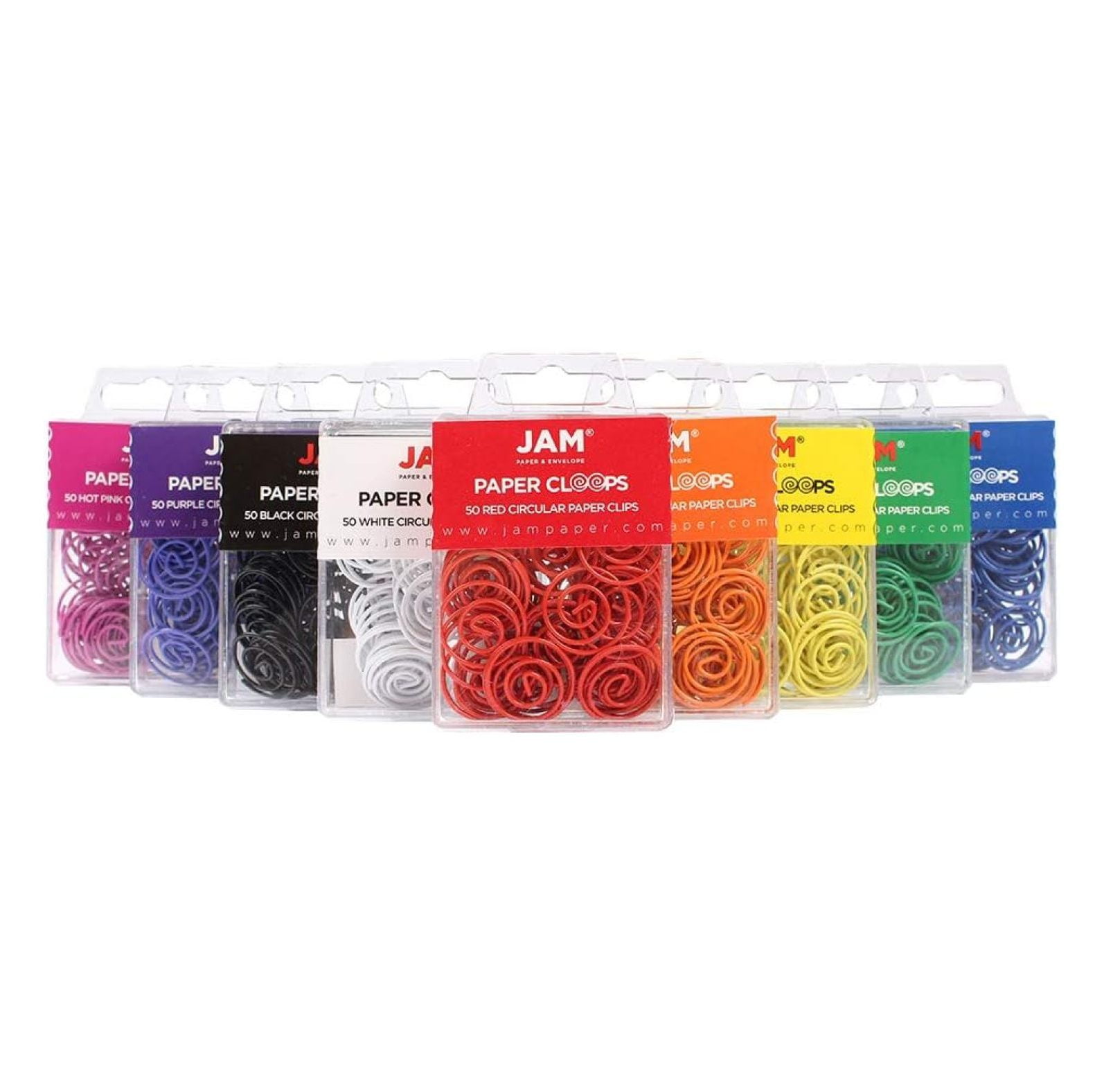 Circular Paper Clips Assortment Pack - 9 Color Packs of Round Circular ...