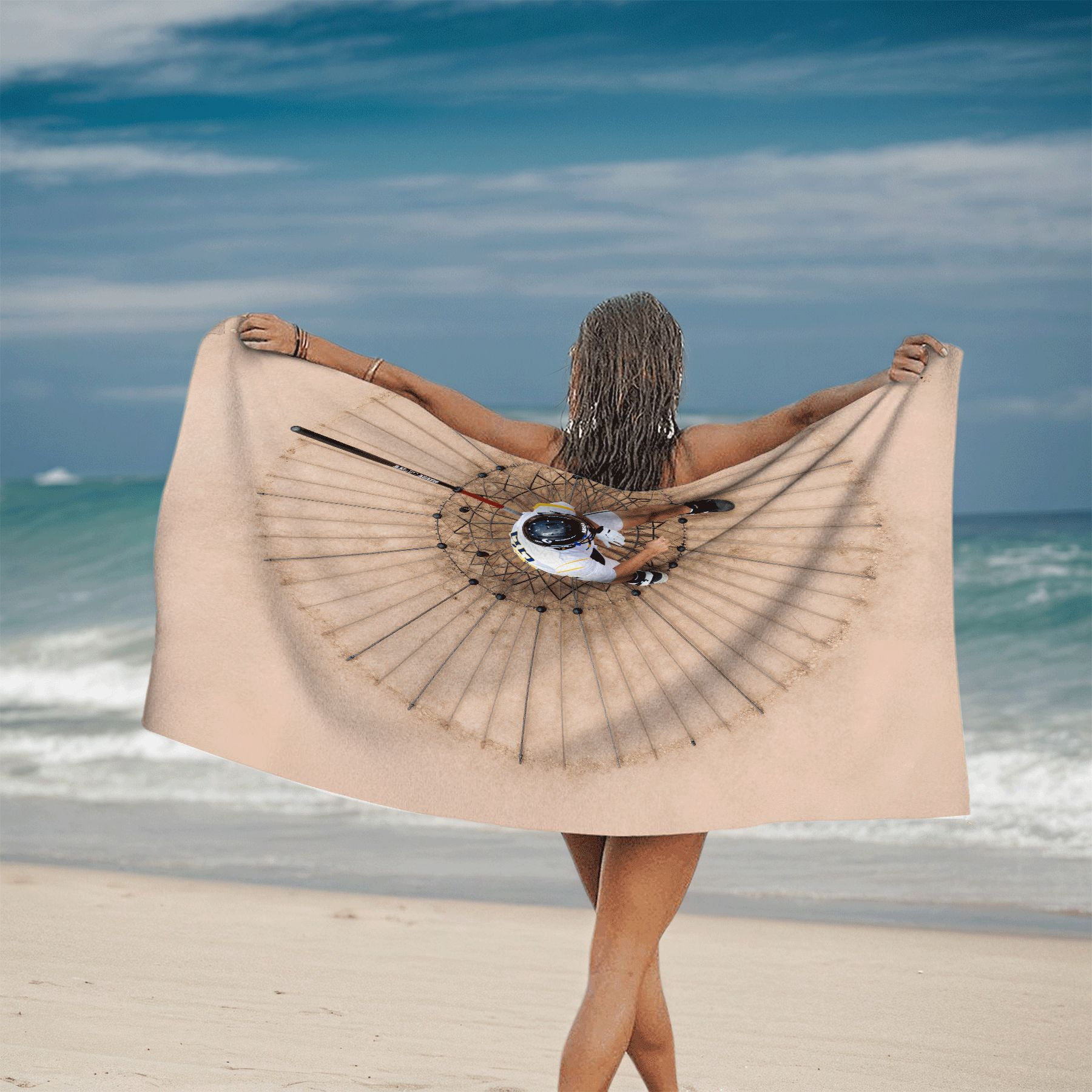 Circular Pattern Beach Towel - Stylish Symmetrical Design for Pool ...