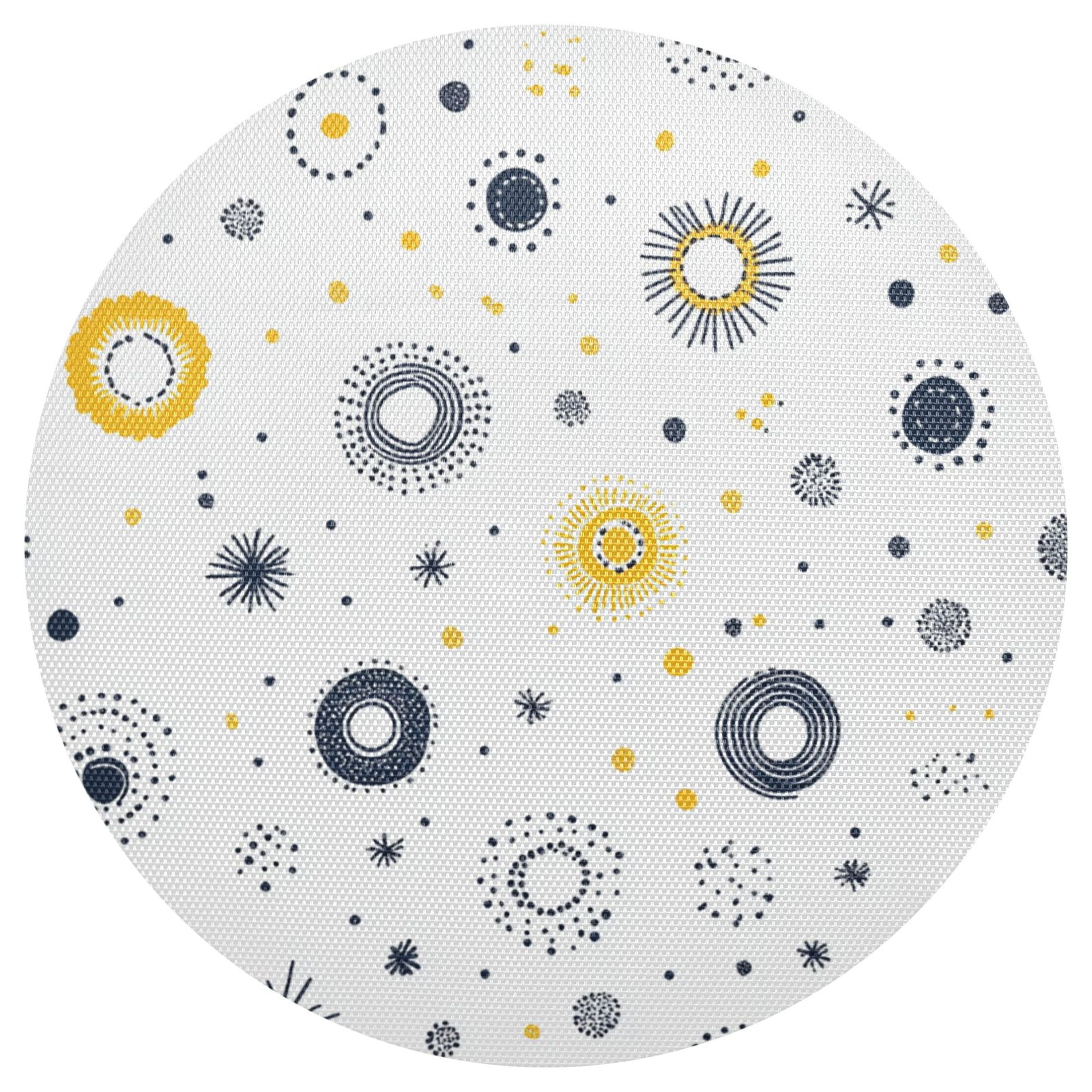 Circular Pattern Design 15.4in Diameter PVC Plate Mat, Heat-Resistant ...