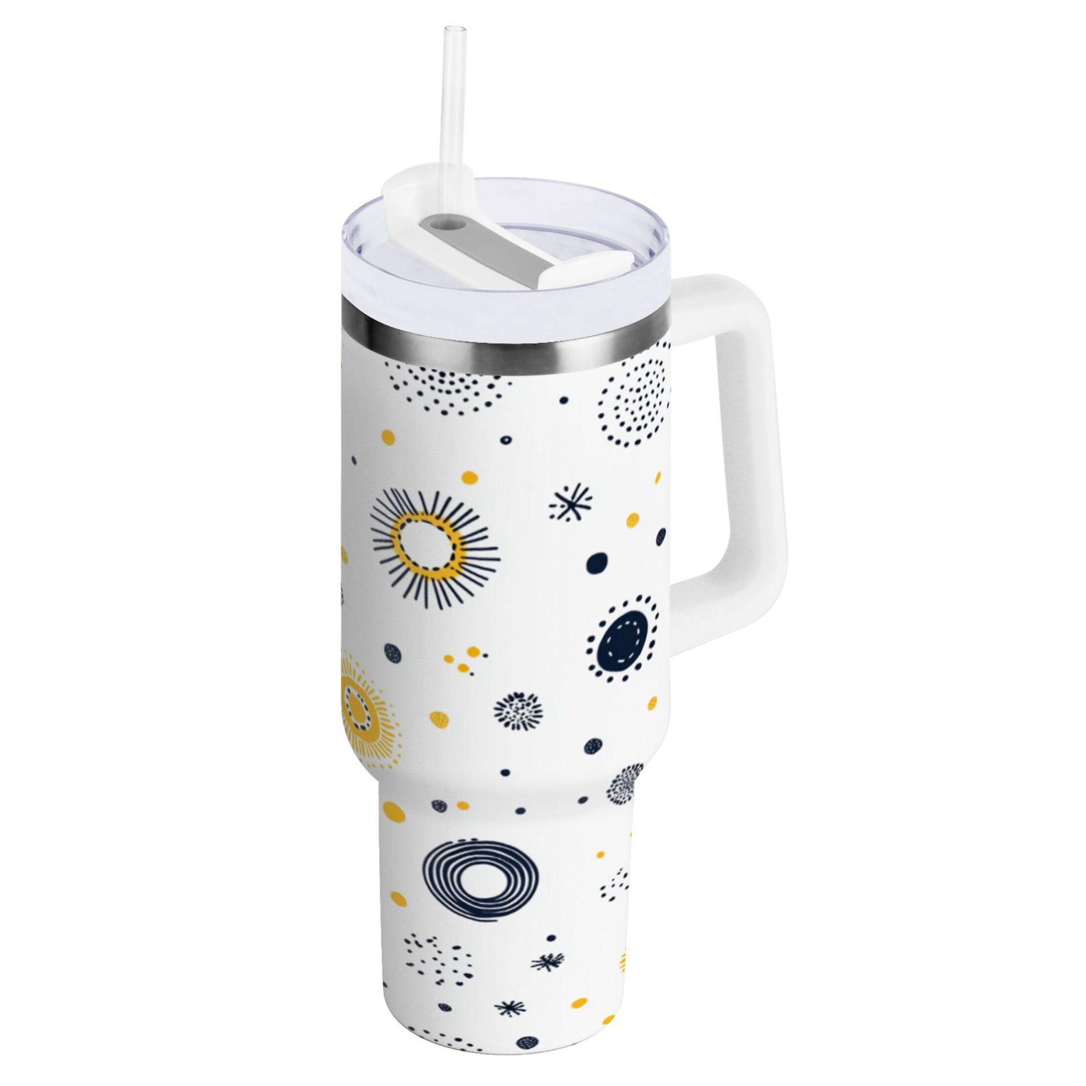Circular Pattern Design Water Bottles 30oz Insulated Tumblers Double ...