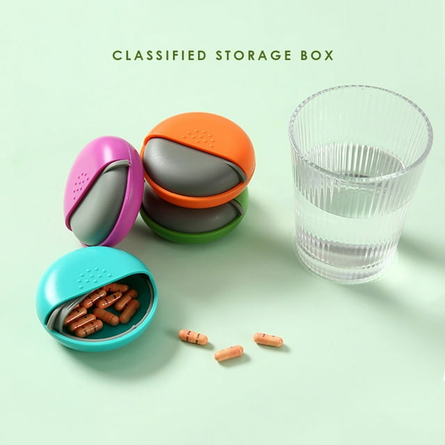 Circular Push Pull Plastic Pill Box, Portable One Grid Medicine ...