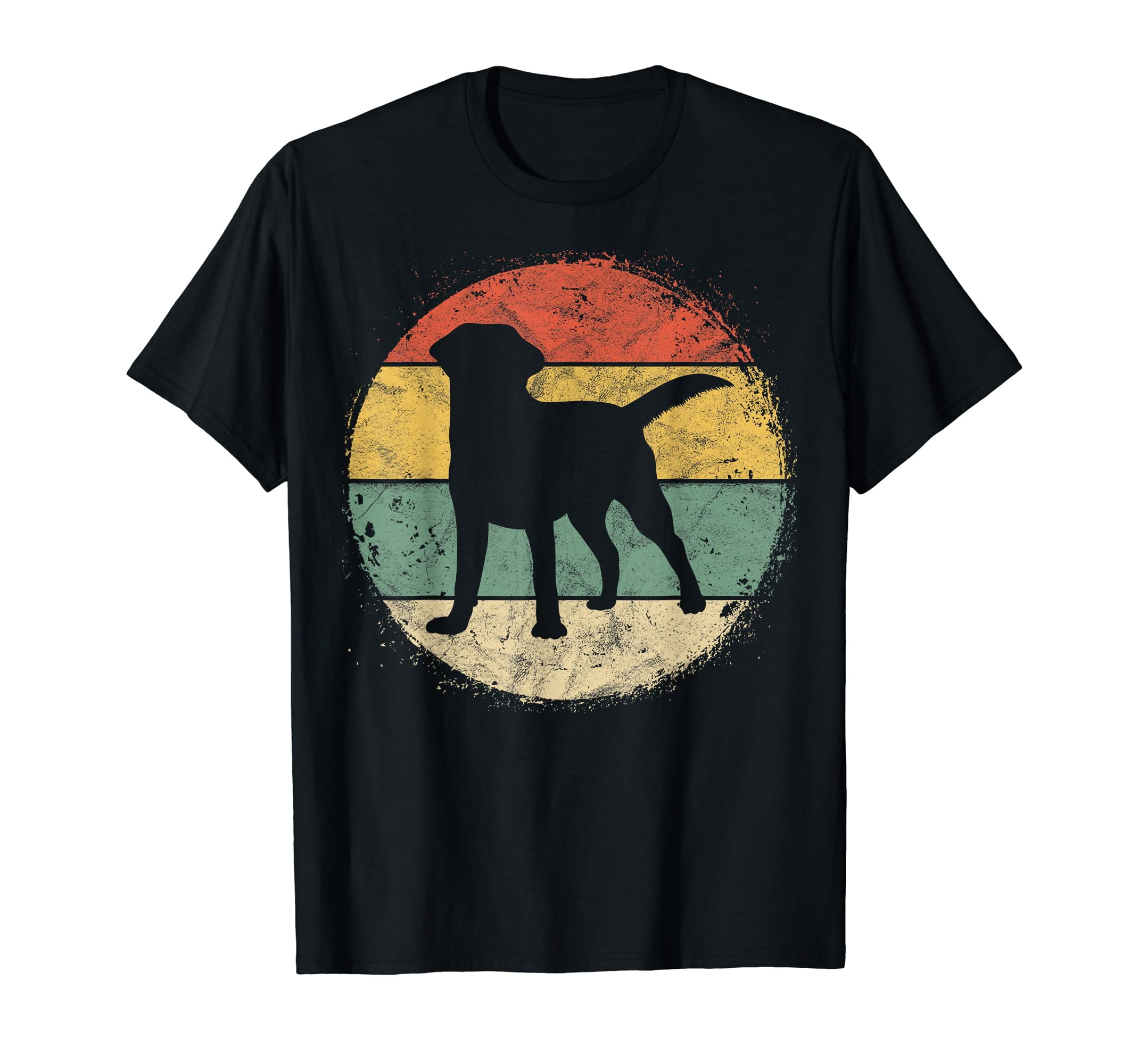 Circular Retro Labrador Owner Gift Golden Black Lab Dad Mom Black T ...