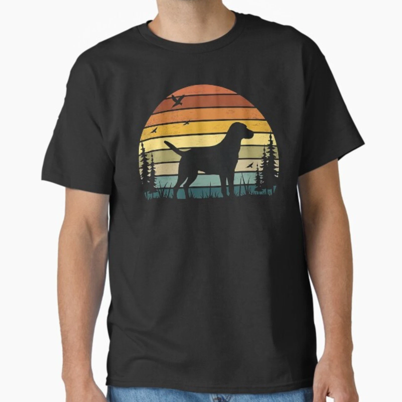 Circular Retro Labrador Owner Gift Golden Black Lab Dad Mom T-Shirt ...