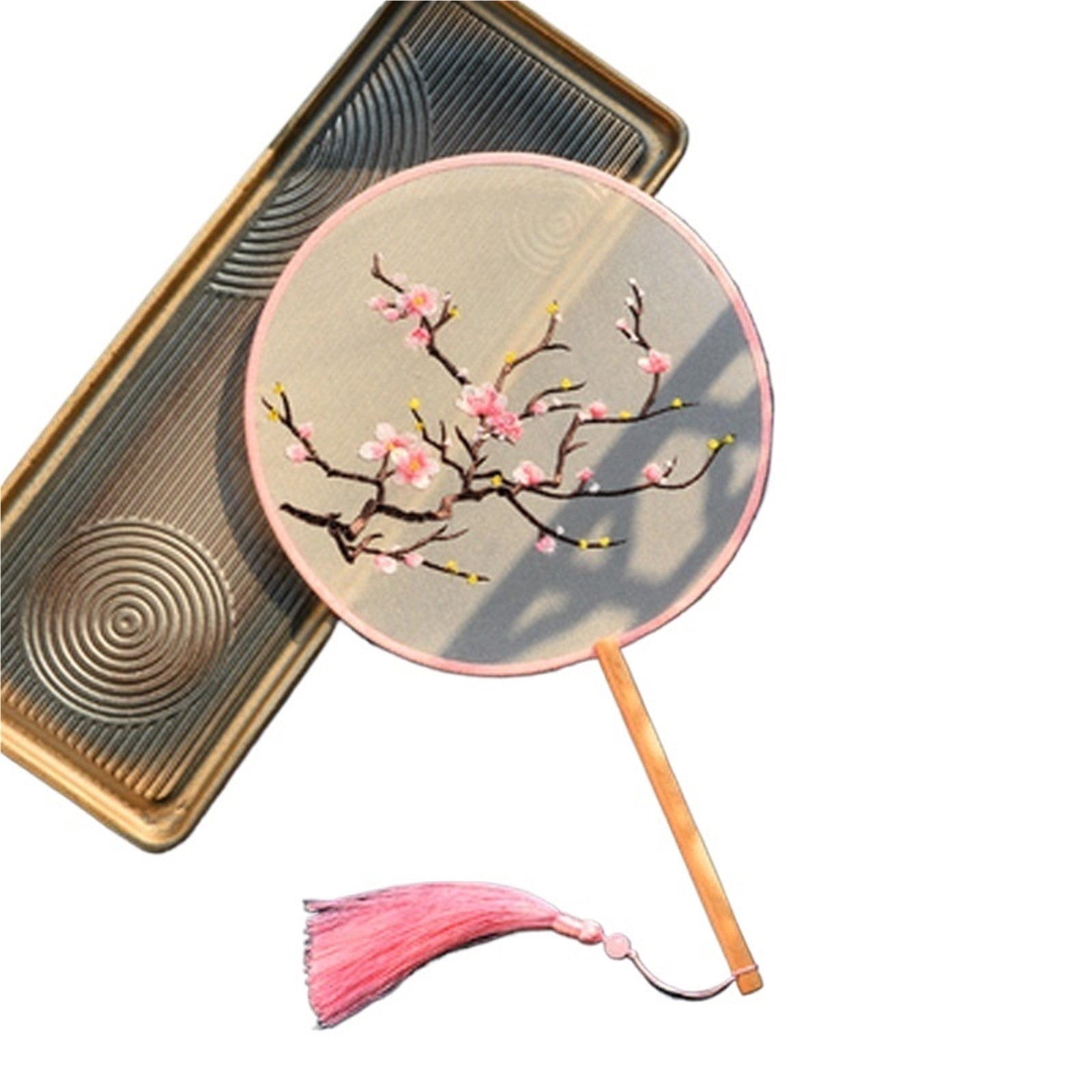 Circular Round Hand Fan, Art Embroidery, Classical, Ancient Costume ...