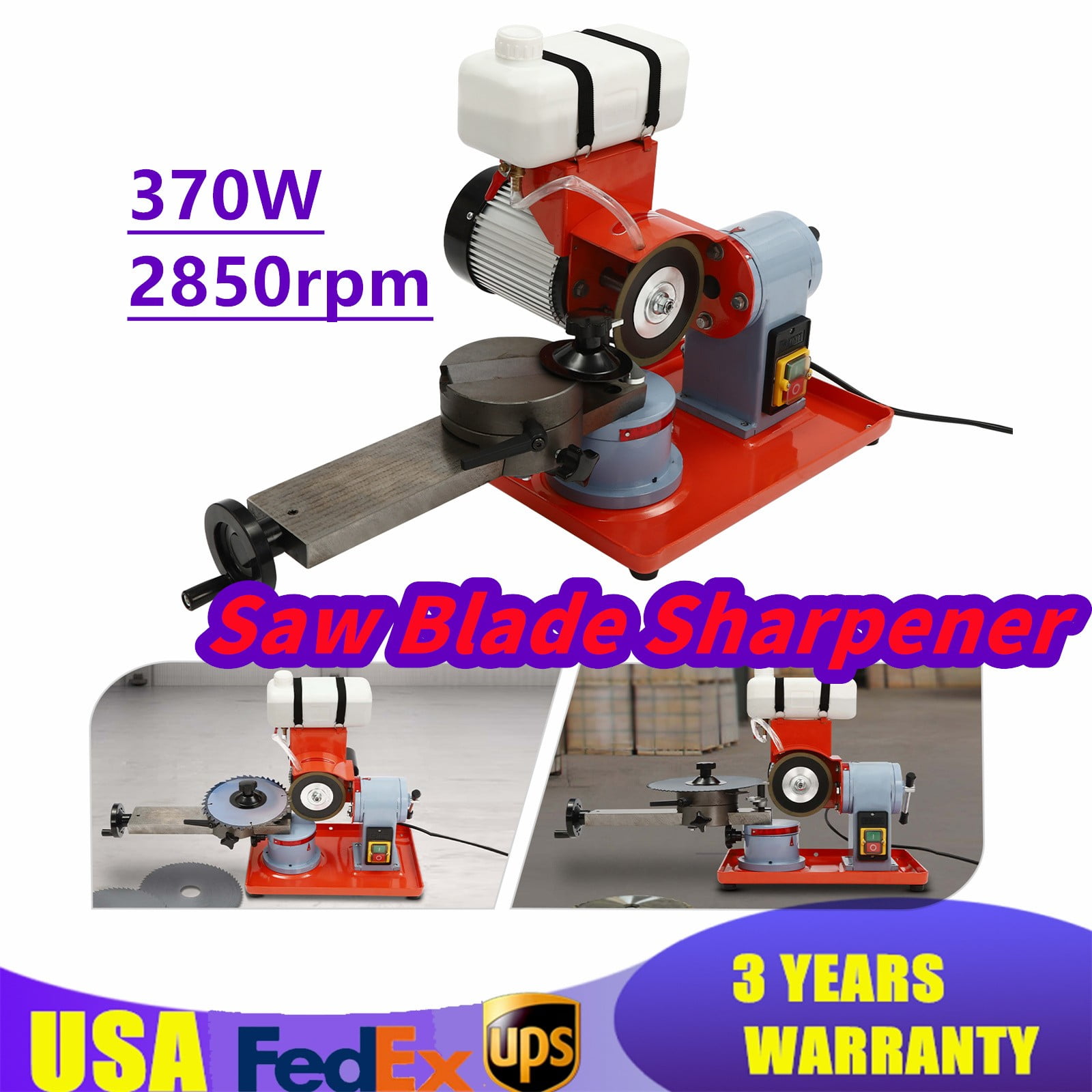 Circular Saw Blade Sharpener Water Injection Grinder 370W &Water Tank 4 ...