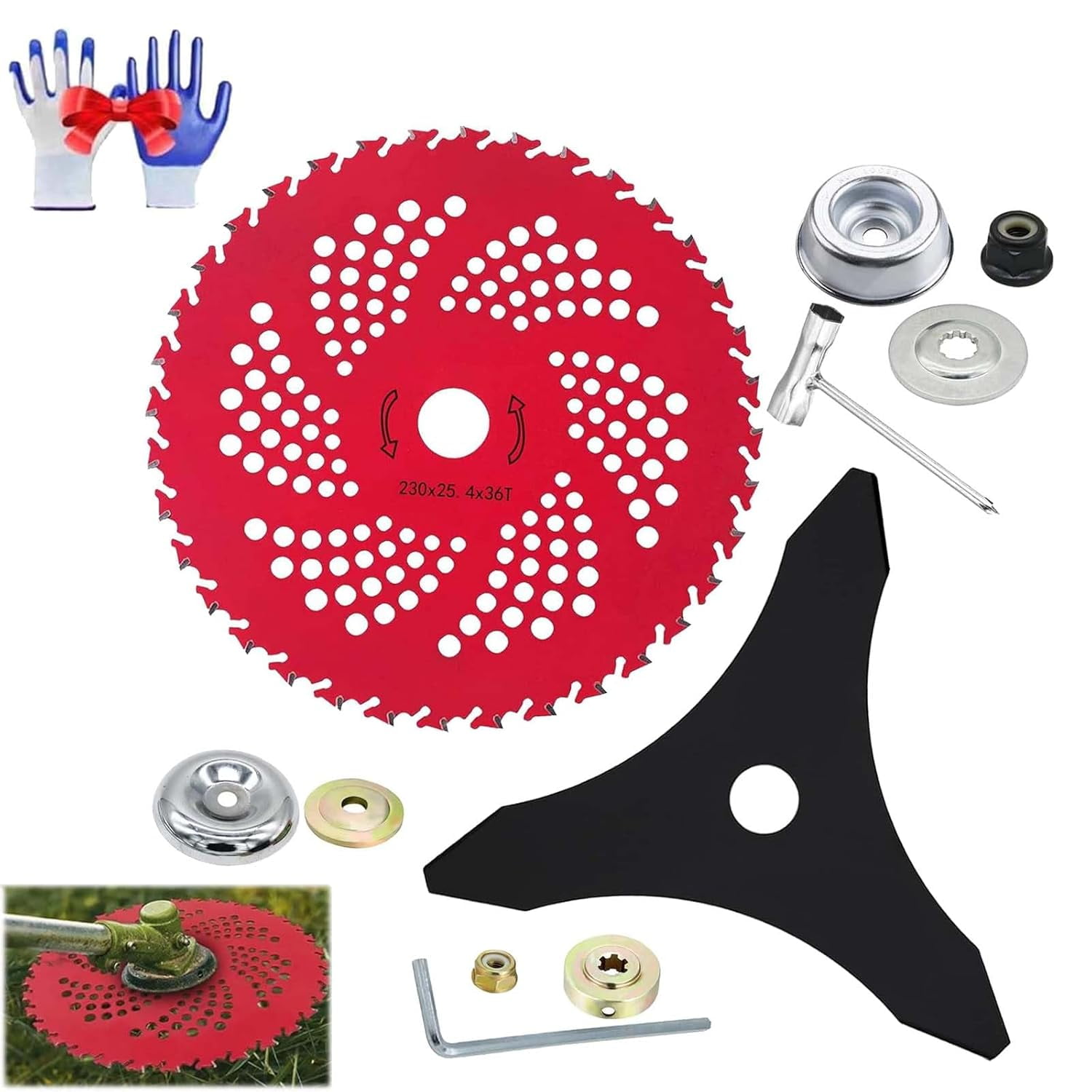 Circular Saw Blade for Weed Trimmers, 9" X 36 Teeth Carbide Tip Brush ...