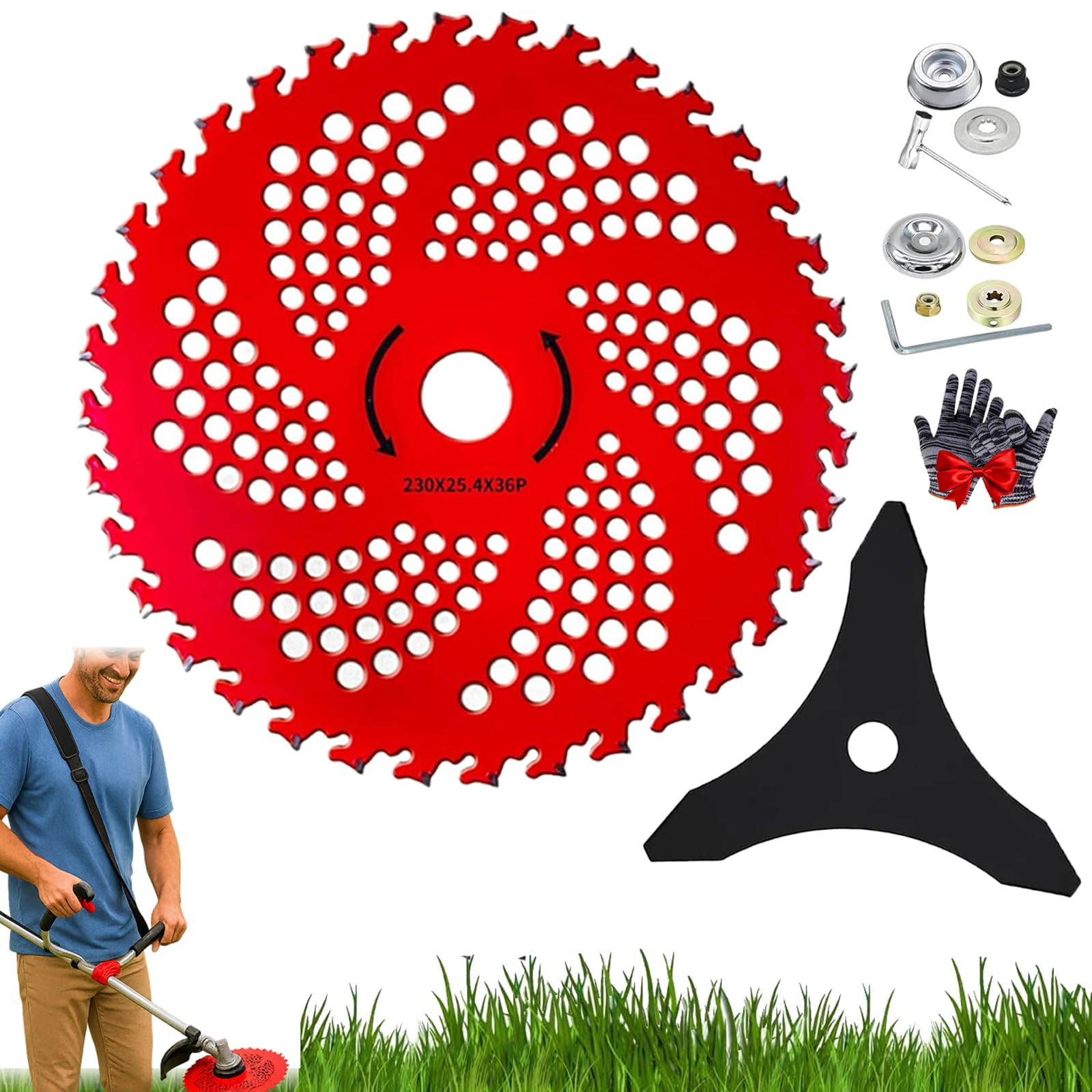 Circular Saw Blade for Weed Trimmers, 9" X 36 Teeth Carbide Tip Brush ...