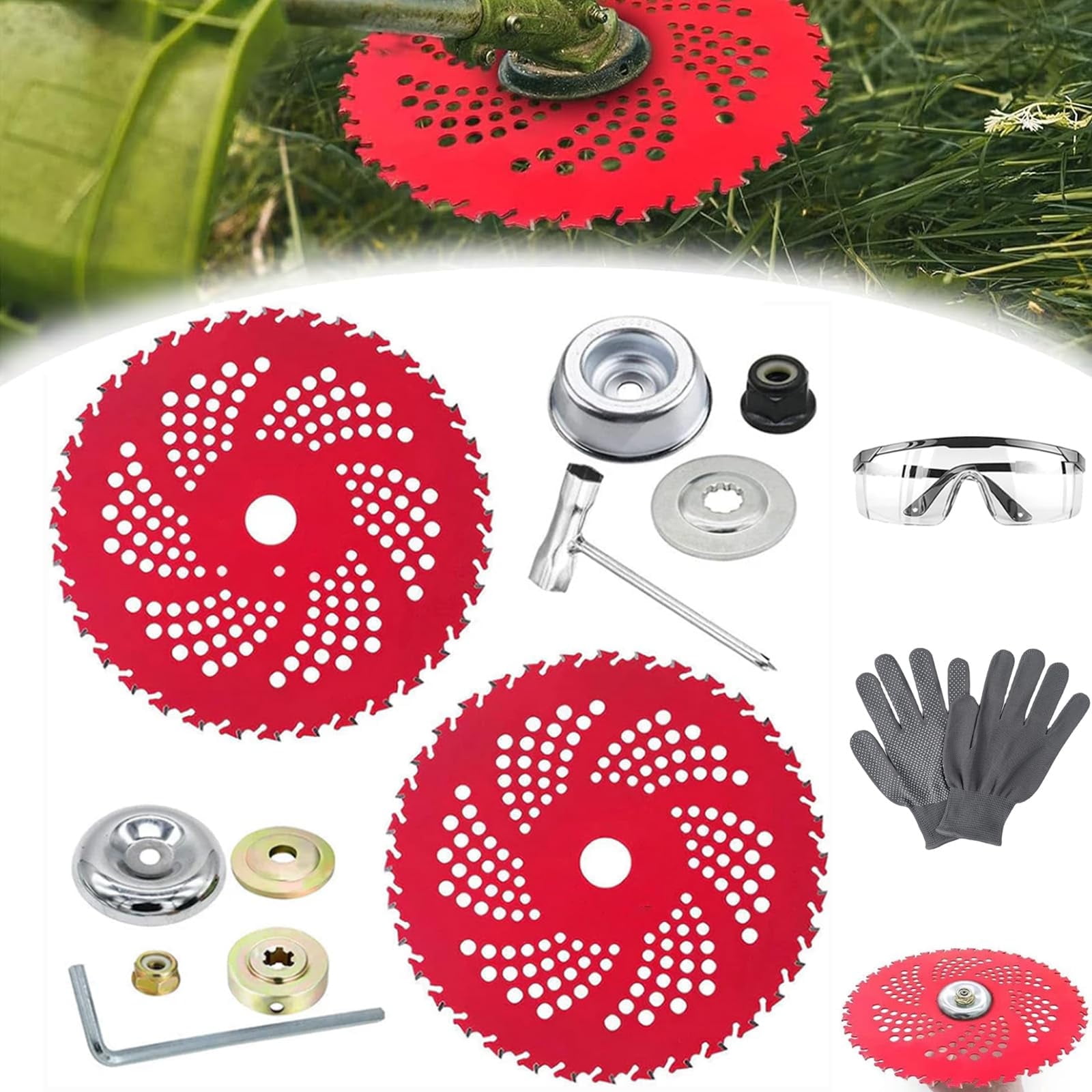 Circular Saw Blade for Weed Trimmers, Steel Wire Grass Trimmer Head, 9 ...