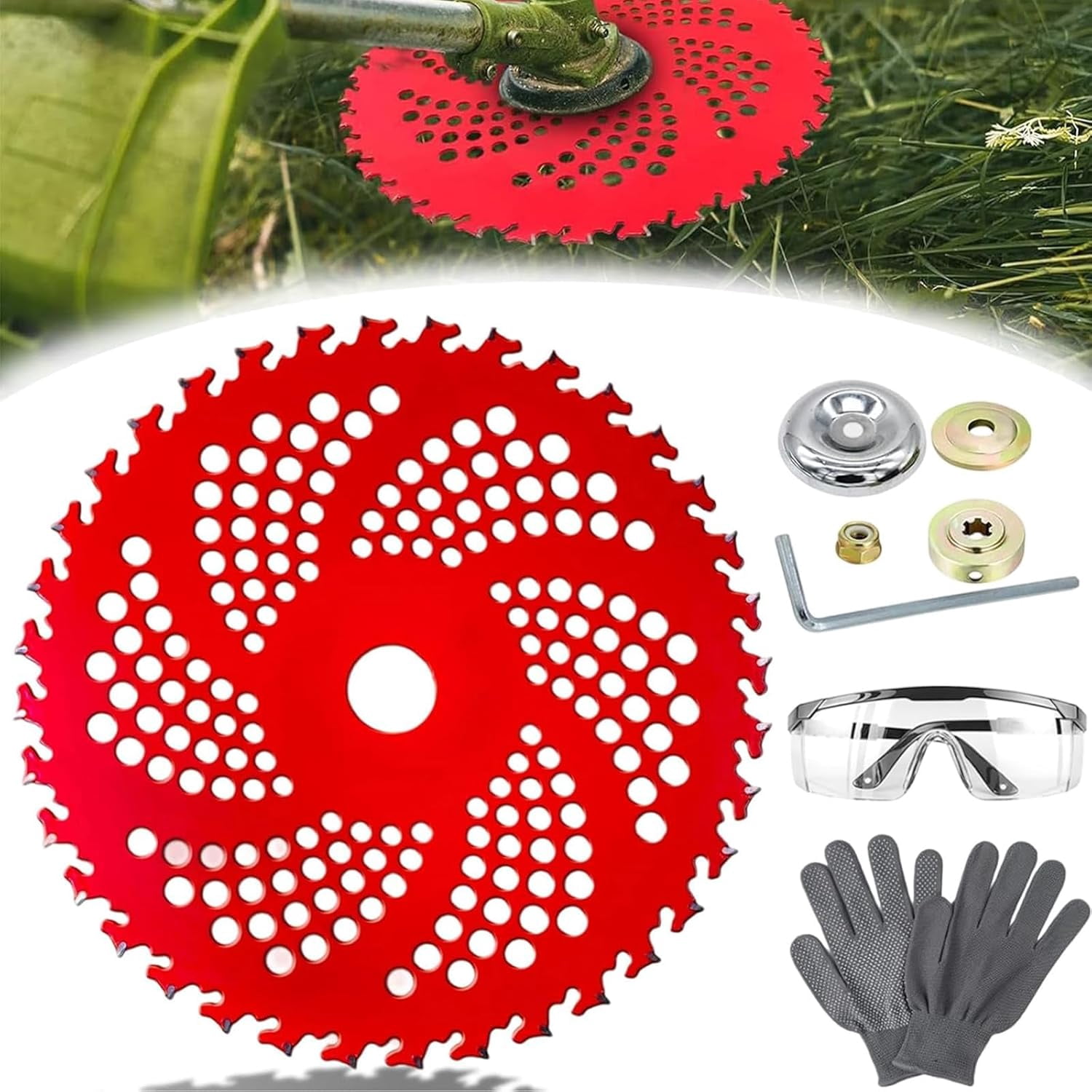 Circular Saw Blade for Weed Trimmers, Steel Wire Grass Trimmer Head, 9 ...