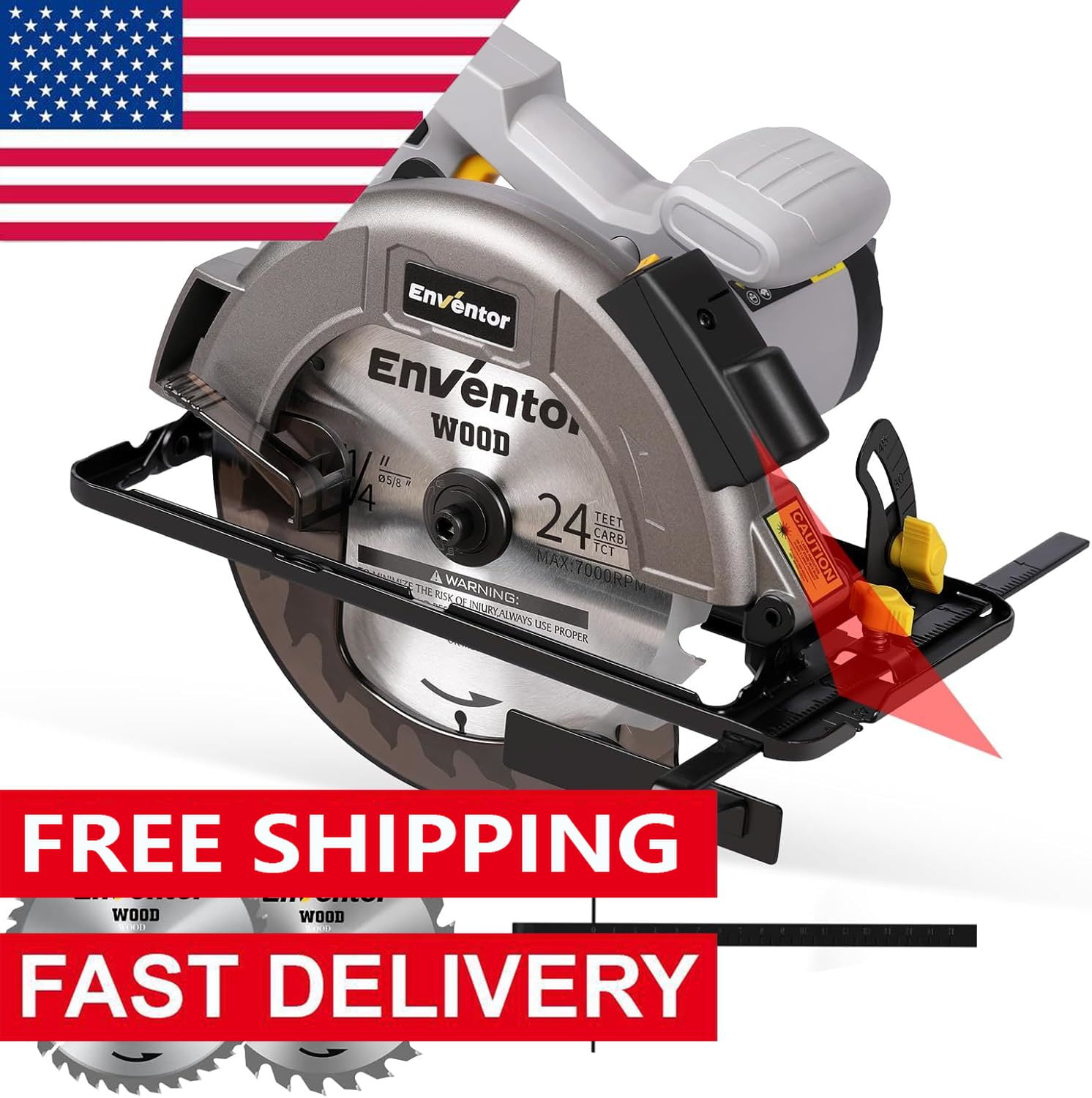 Circular Saw Corded 11A Electric Circular Saws 7-1/4-Inch with Laser ...