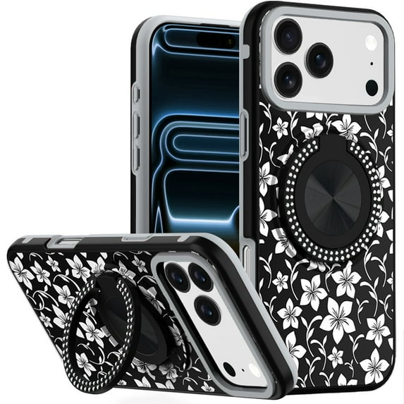 Circular Series Hybrid Case with Rotating Ring Stand for iPhone 17 Pro ...