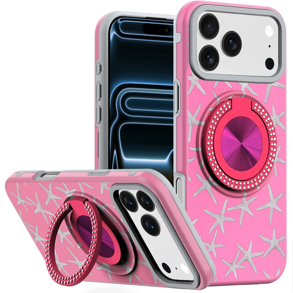Circular Series Hybrid Case with Rotating Ring Stand for iPhone 17 Pro ...