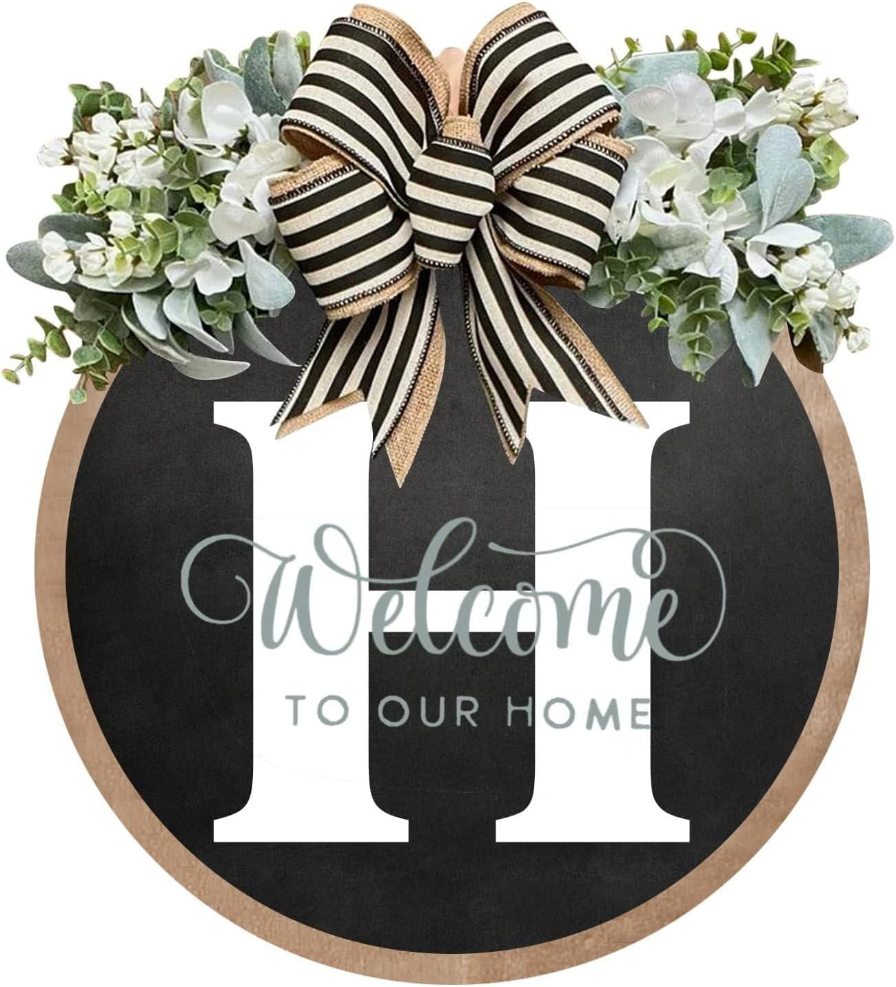 Circular Surname Front Door Welcome Sign - 26 Letter House Wreath ...