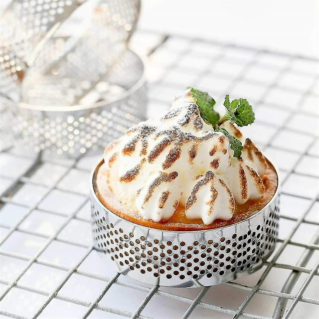Circular Tart Ring French Dessert Stainless Steel Perforation Fruit Pie ...