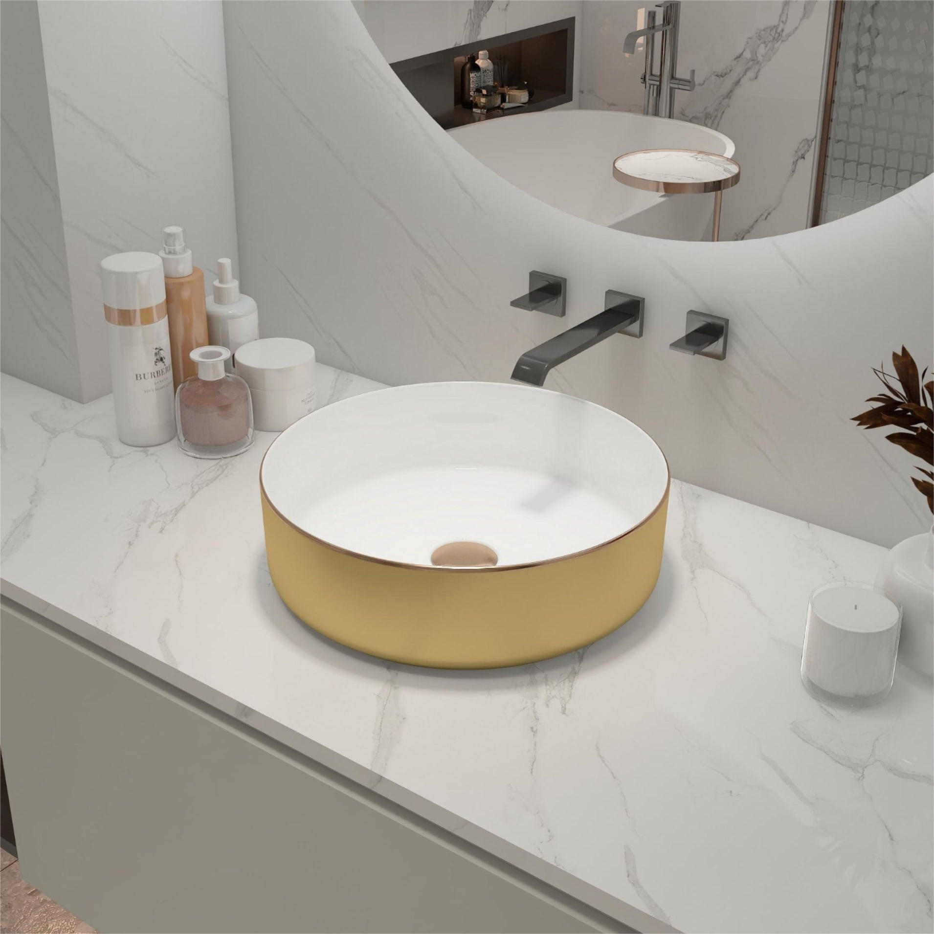 Bathroom Vessel Sinks Hiomiestiy Ceramic Bathroom Vessel Sink White ...