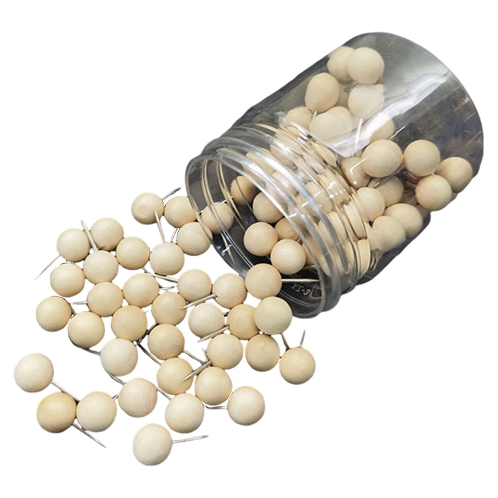 Circular Wooden Pushpins Wood Thumbtack Round Thumbtack Wooden Nails ...
