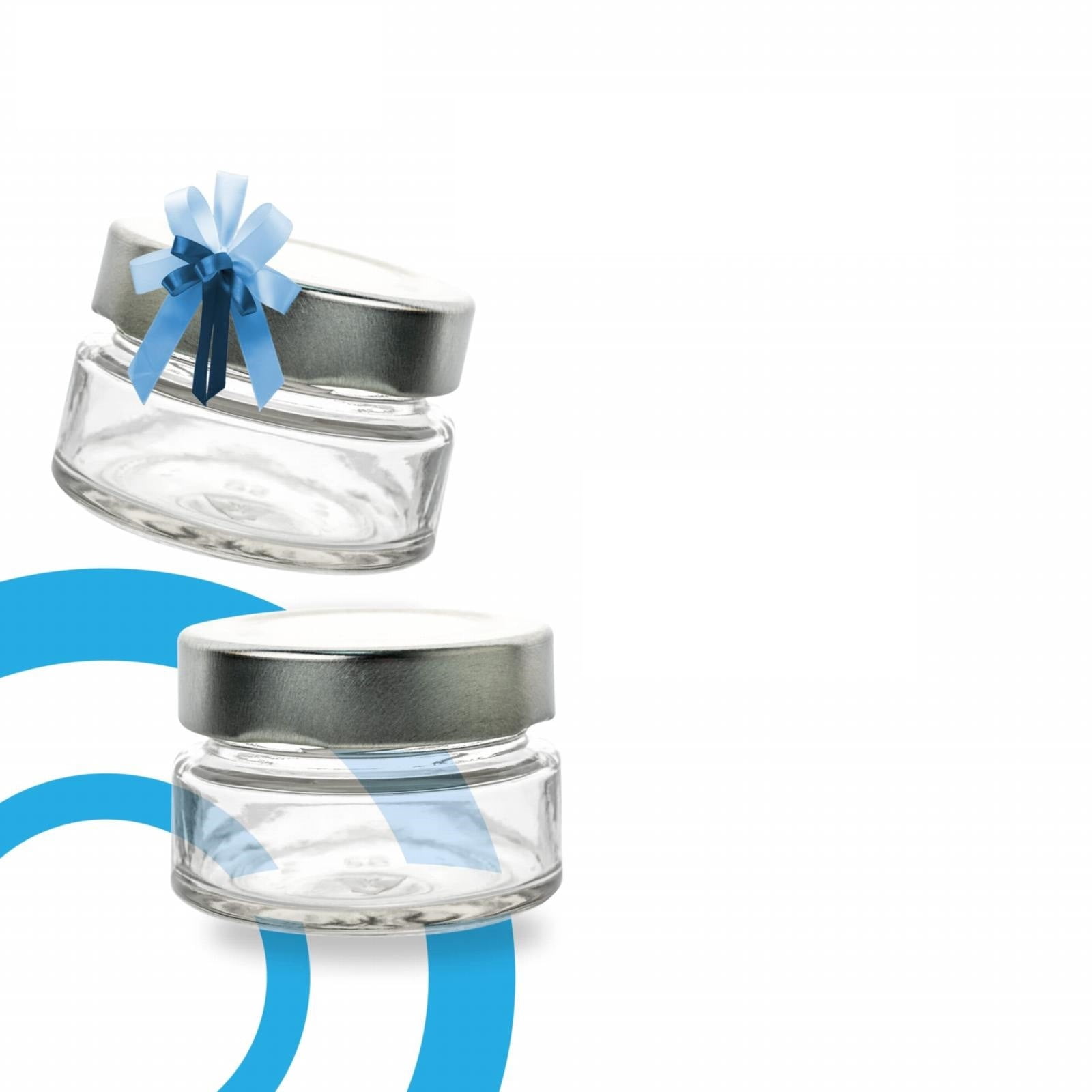 Circular glass jar|Clear|Set Of 6 Mini Preserving Jars 75 Ml TO 58 Deep ...