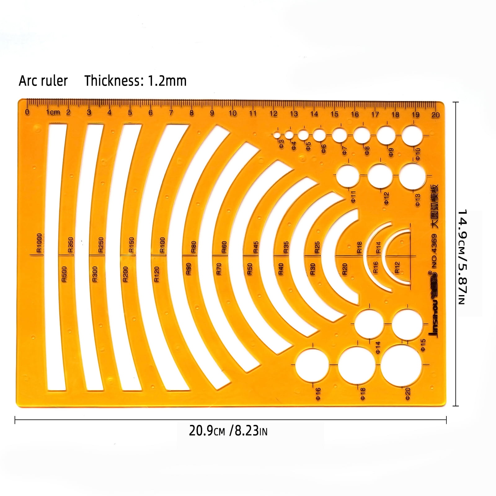 Circular oval ruler durable K Resin drawing design furniture architect ...