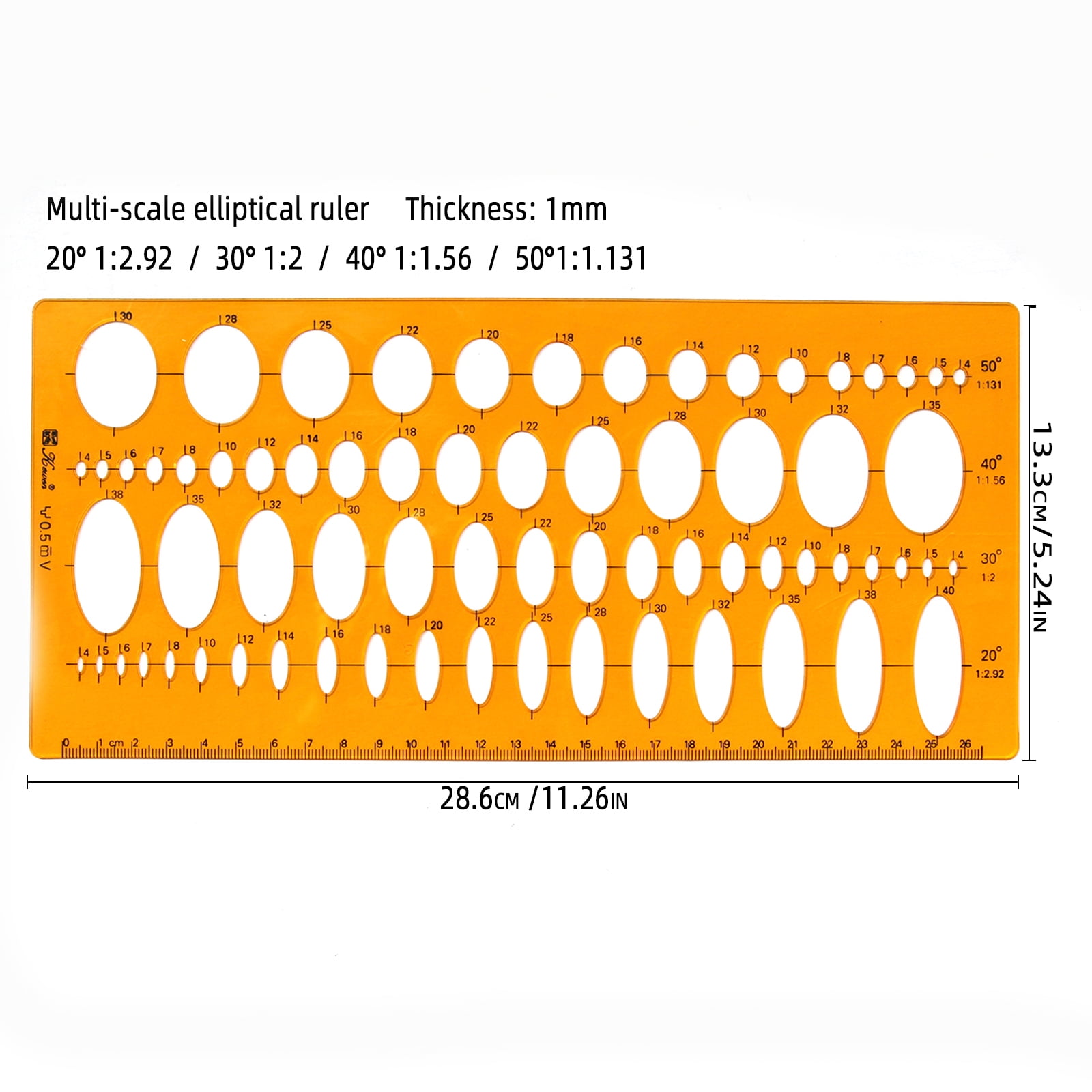 Circular oval ruler durable K Resin drawing design furniture architect ...