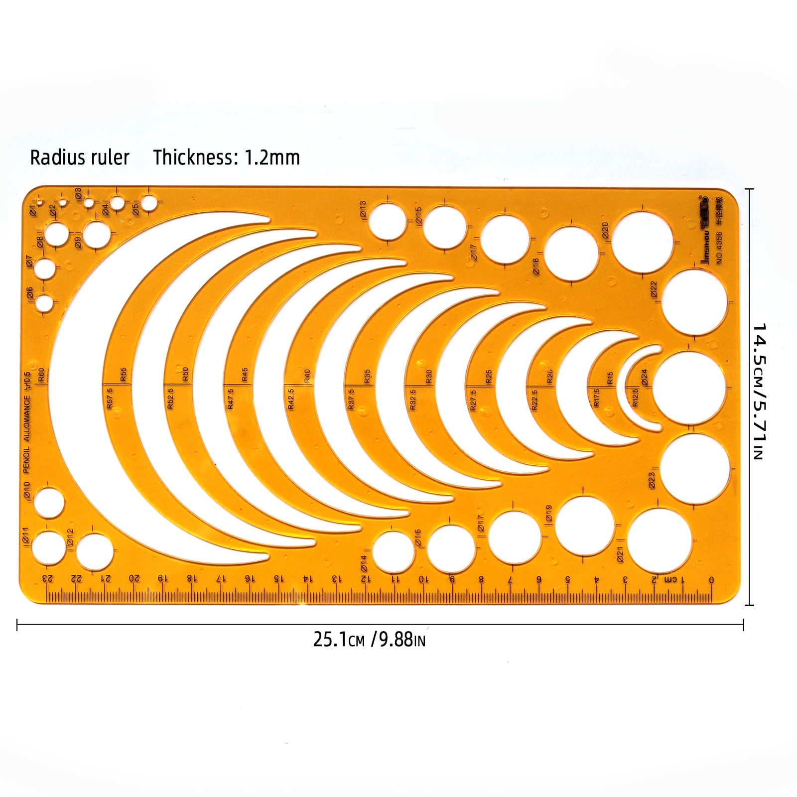 Circular oval ruler durable K Resin drawing design furniture architect ...