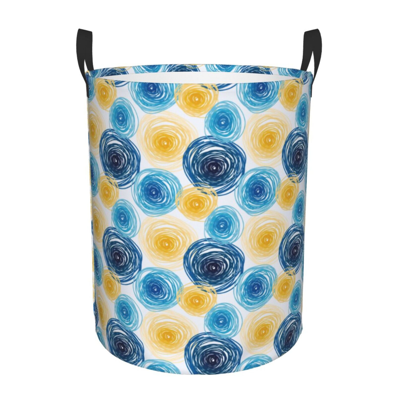Circular print Round Laundry Basket, Laundry Hamper with Handle ...