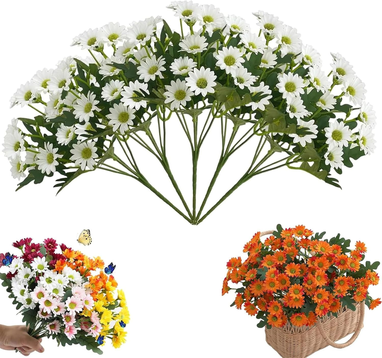 Circulatik Artificial Flowers, Funsdecor Artificial Mums, Artificial ...
