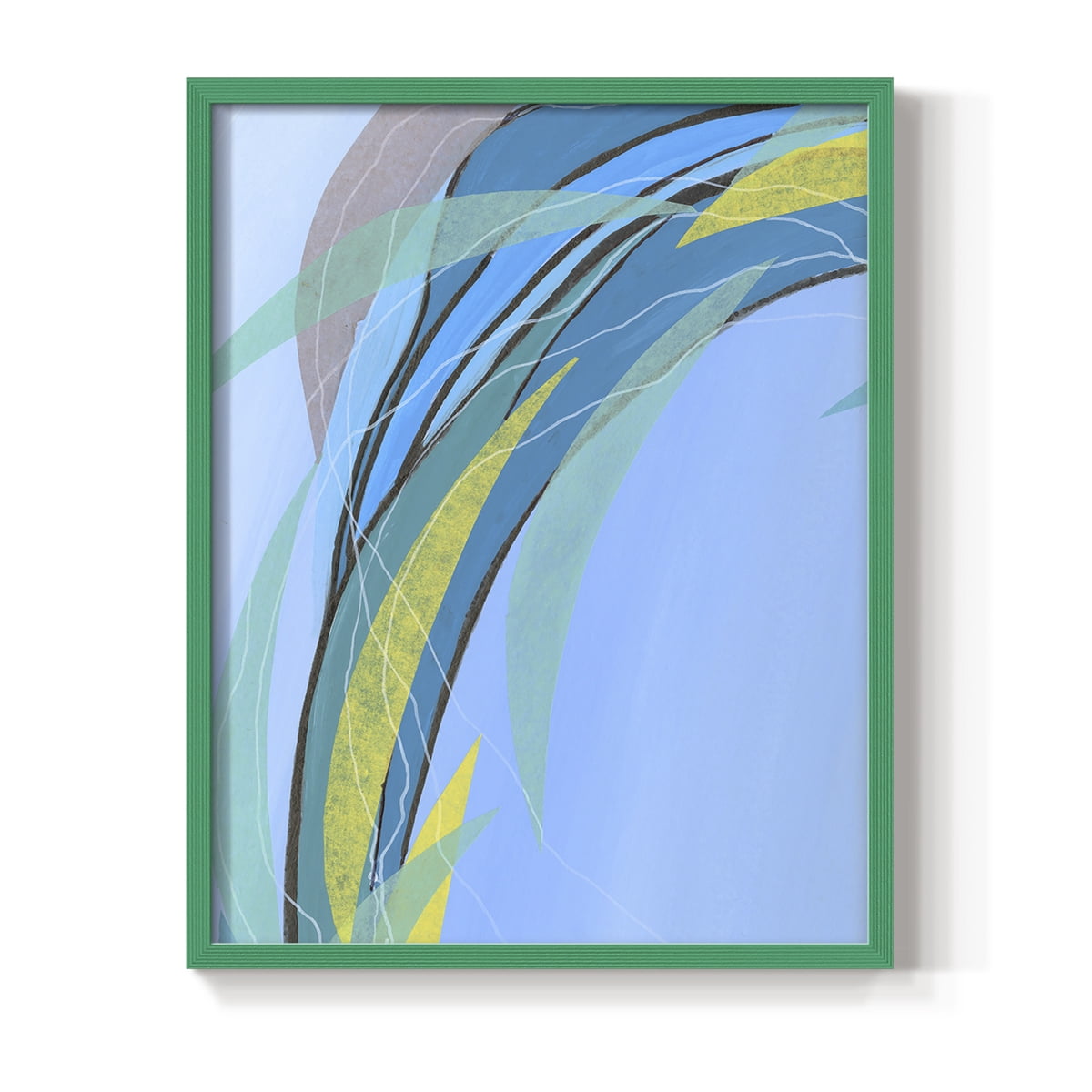 Circulating Flow III Framed Print in Green Solid Wood Framed Print No ...