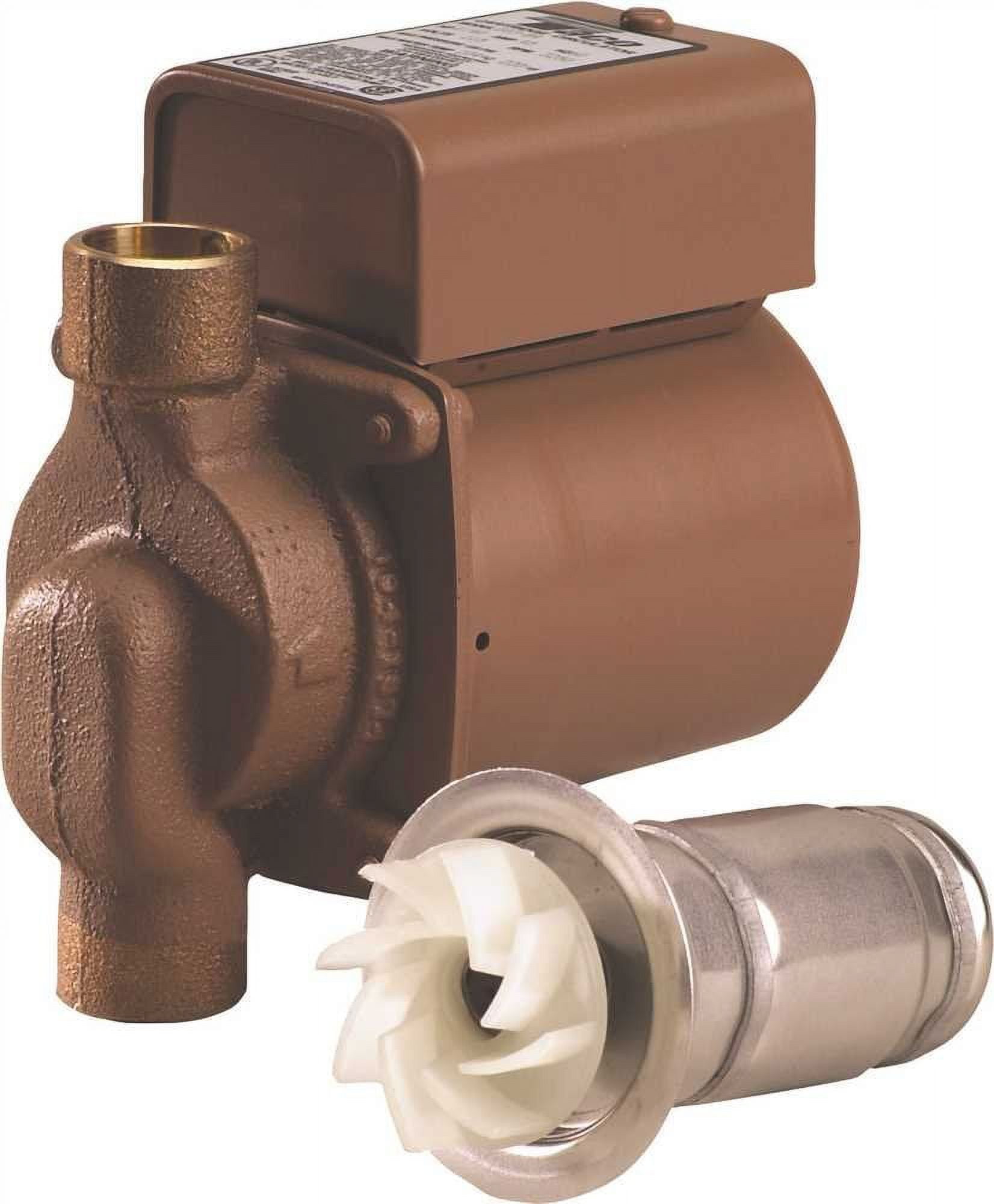 Circulator Pump, 0-11 Gpm Flow Range, 1/4 , 3/4" Sweat, Bronze ...