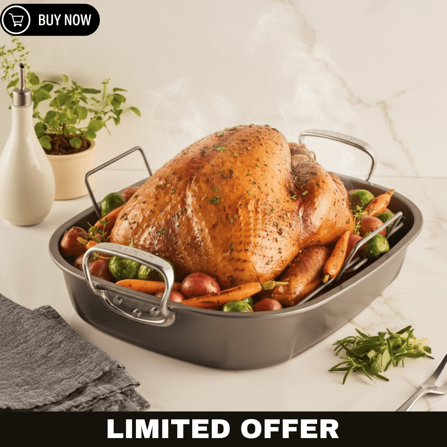 Circulon Nonstick Oval Roaster with Rack - Walmart.com