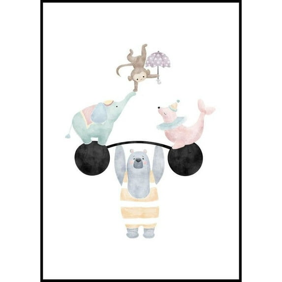 Circus Acrobats Poster Wall Art, Modern Wall Decor For Living Room ...