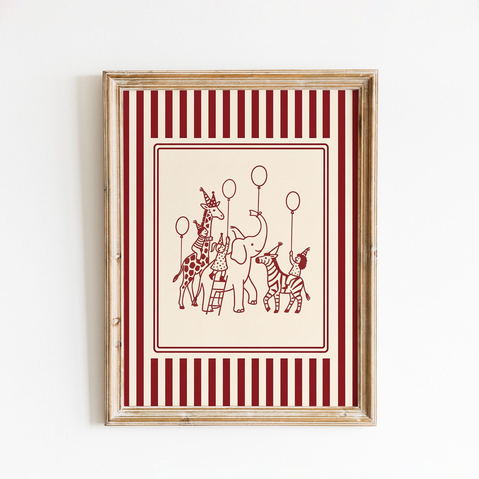 Circus Animals Poster – Whimsical Nursery Wall Art, 8x12 UNFRAMED ...