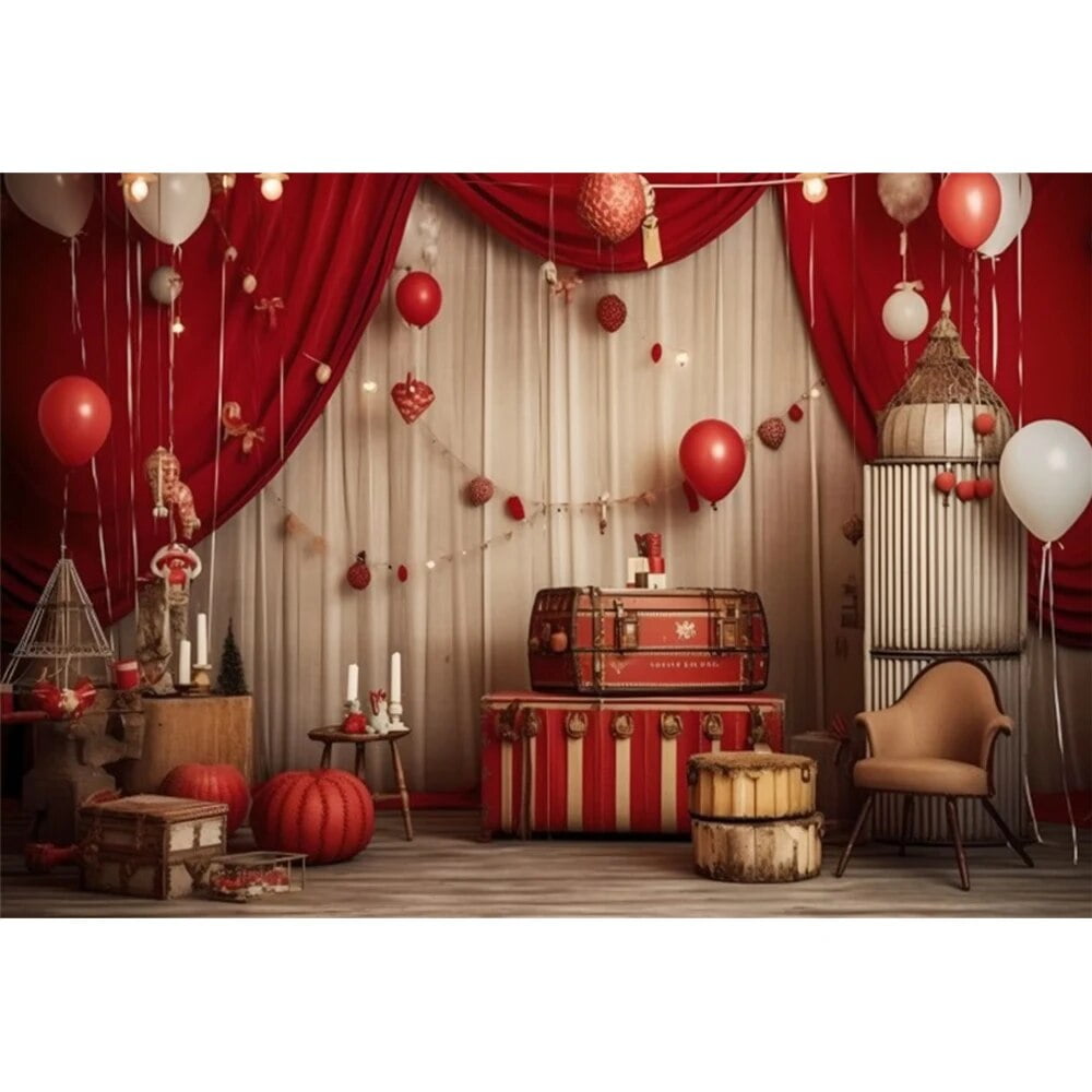 Circus Backdrop Children Paradise Wooden Horse Balloon Background ...