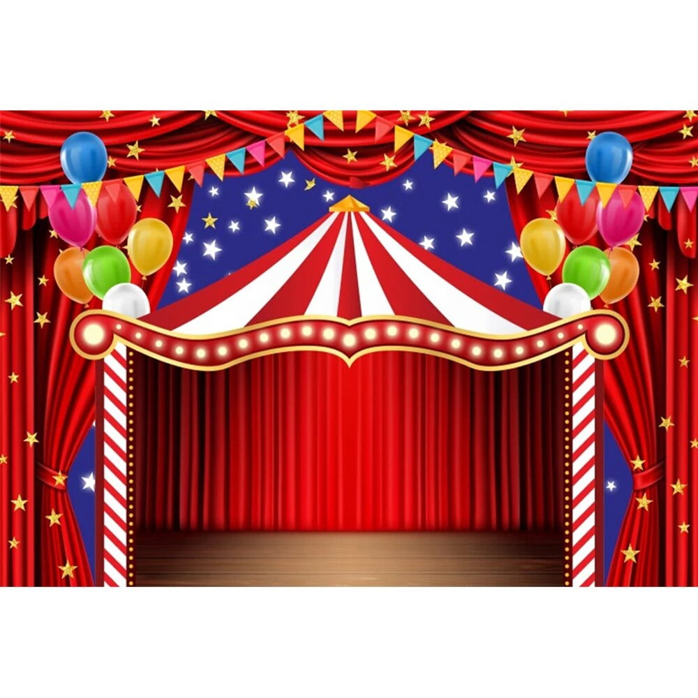 Circus Backdrop Children Paradise Wooden Horse Balloon Background ...