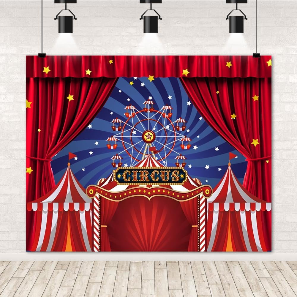 Circus Backdrop Red Carnival Night Theme Party Photography Backdrops ...