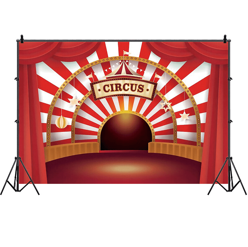 Circus Backdrop Red Curtain Carnival Kids Birthday Party Photo ...