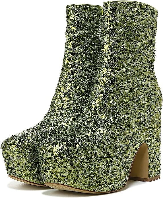 Circus By Sam Edelman Ilana Bright Jade Sequin Inside Zip Block High ...