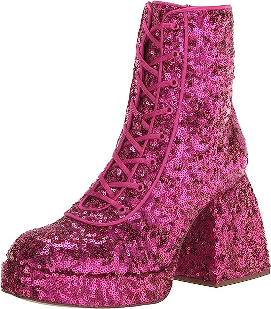 Circus By Sam Edelman Kia Sequin Dark Punk Pink Lace Up Side Zipper ...