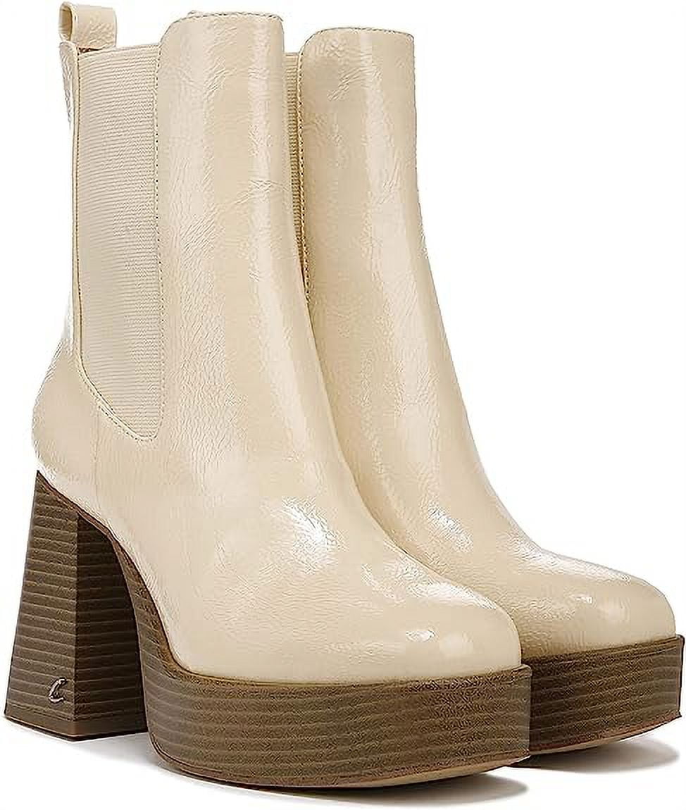 Circus By Sam Edelman Stace Egg Shell Round Toe Mid Calf Sculptural ...