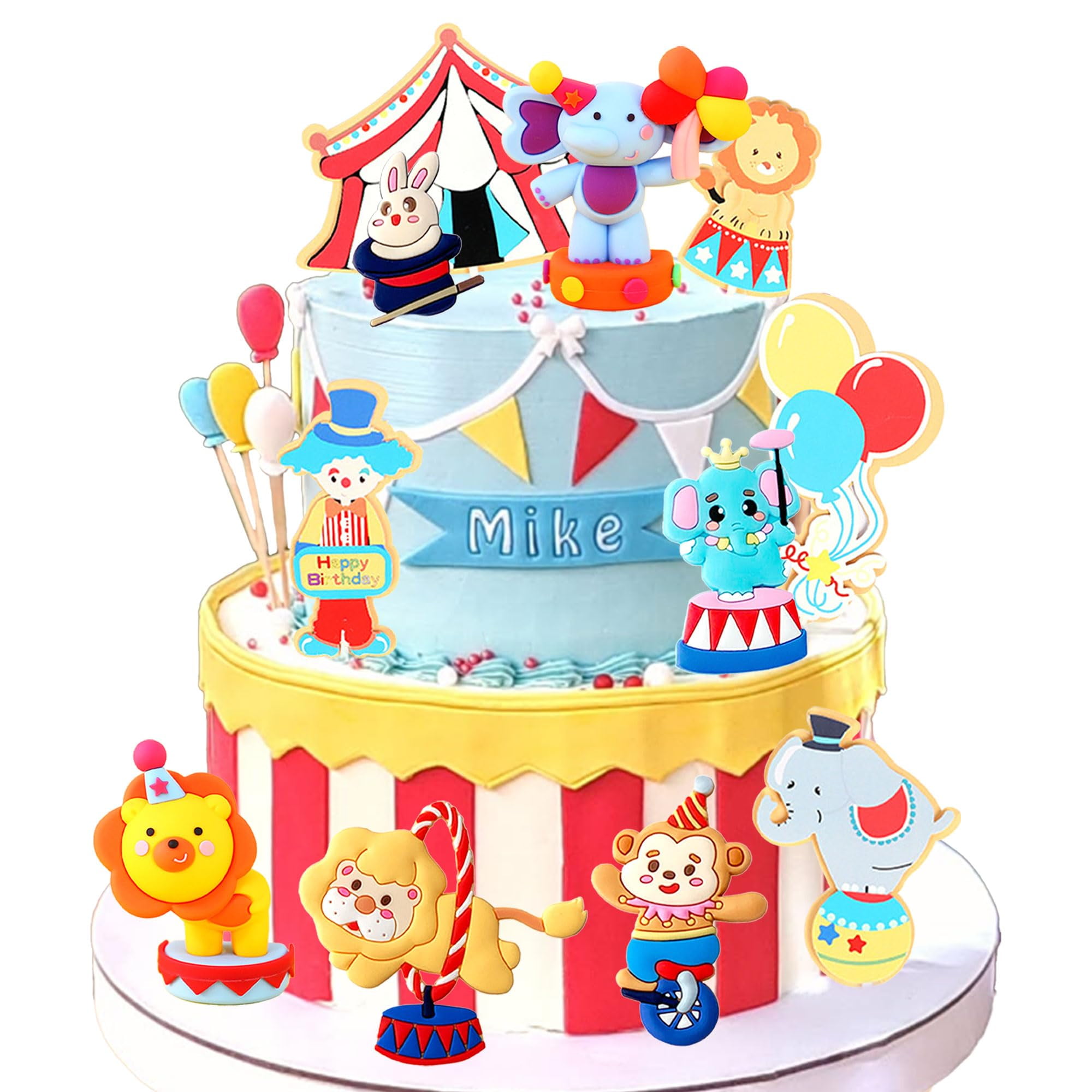 Circus Cake Toppers TWE5 Animals Cake Decoration Carnival Cupcake ...
