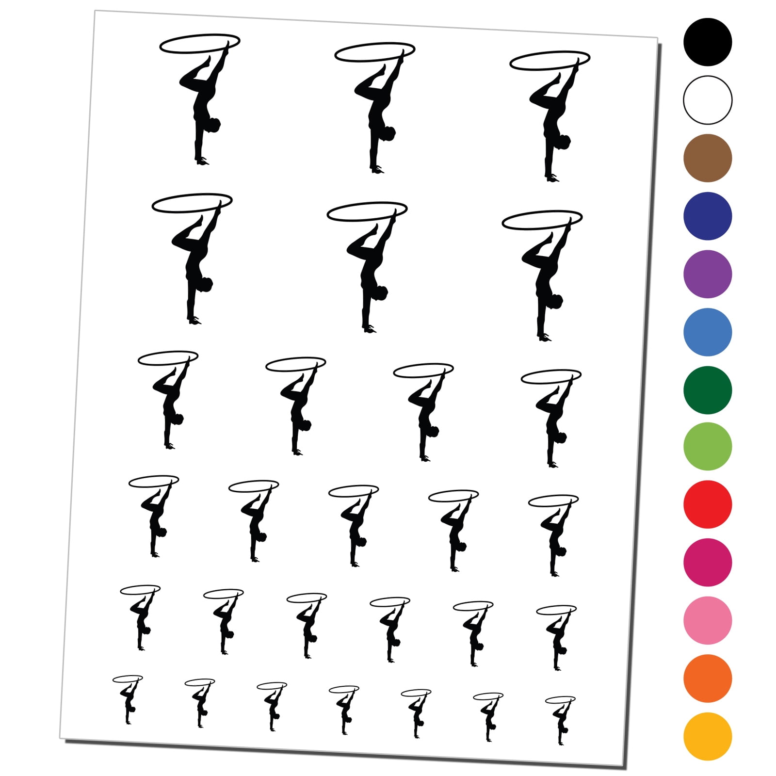 Circus Carnival Acrobat Hoop Ring Handstand Water Resistant Temporary ...