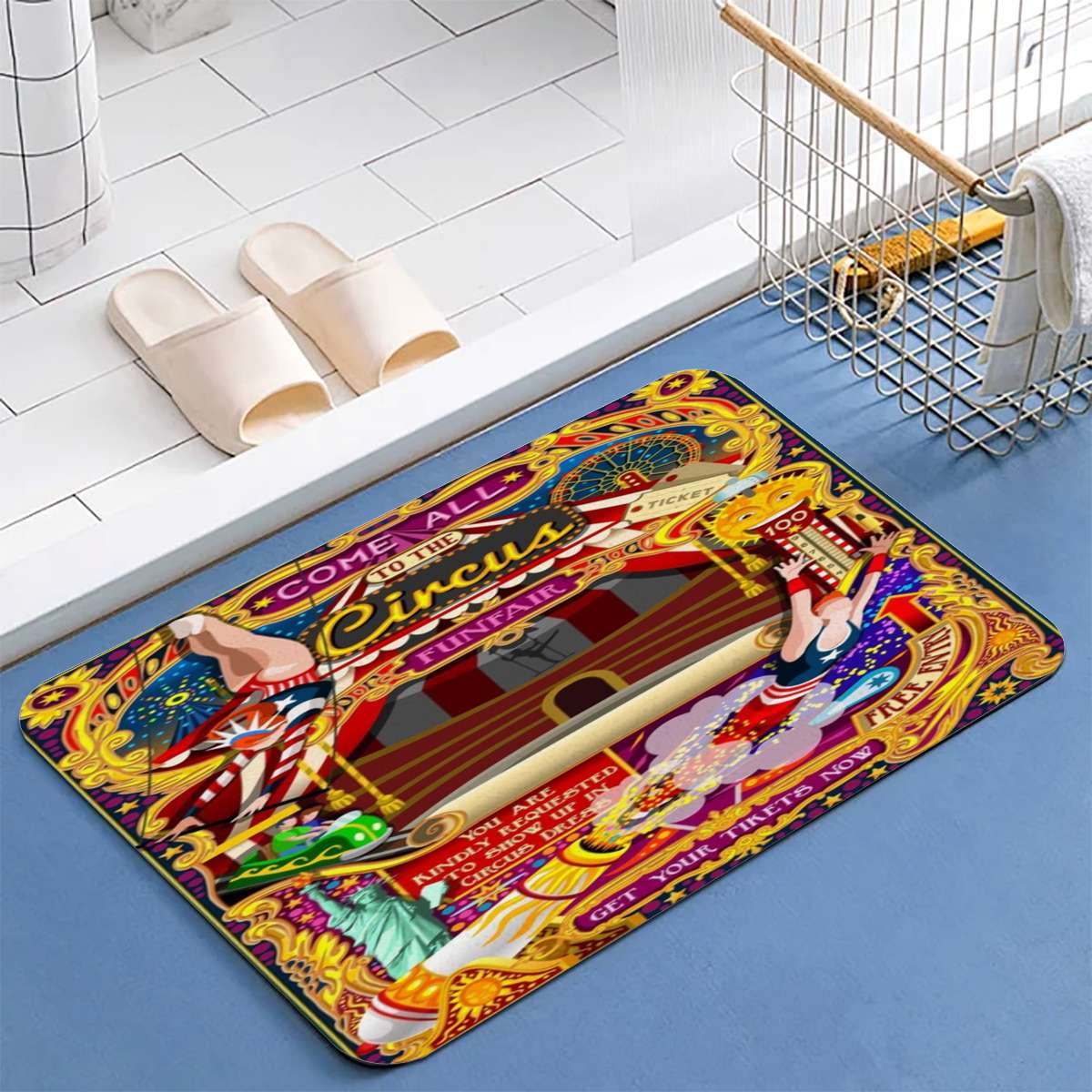 Circus Carnival Amusement Festival Diatomite Bath Mats Bathroom ...