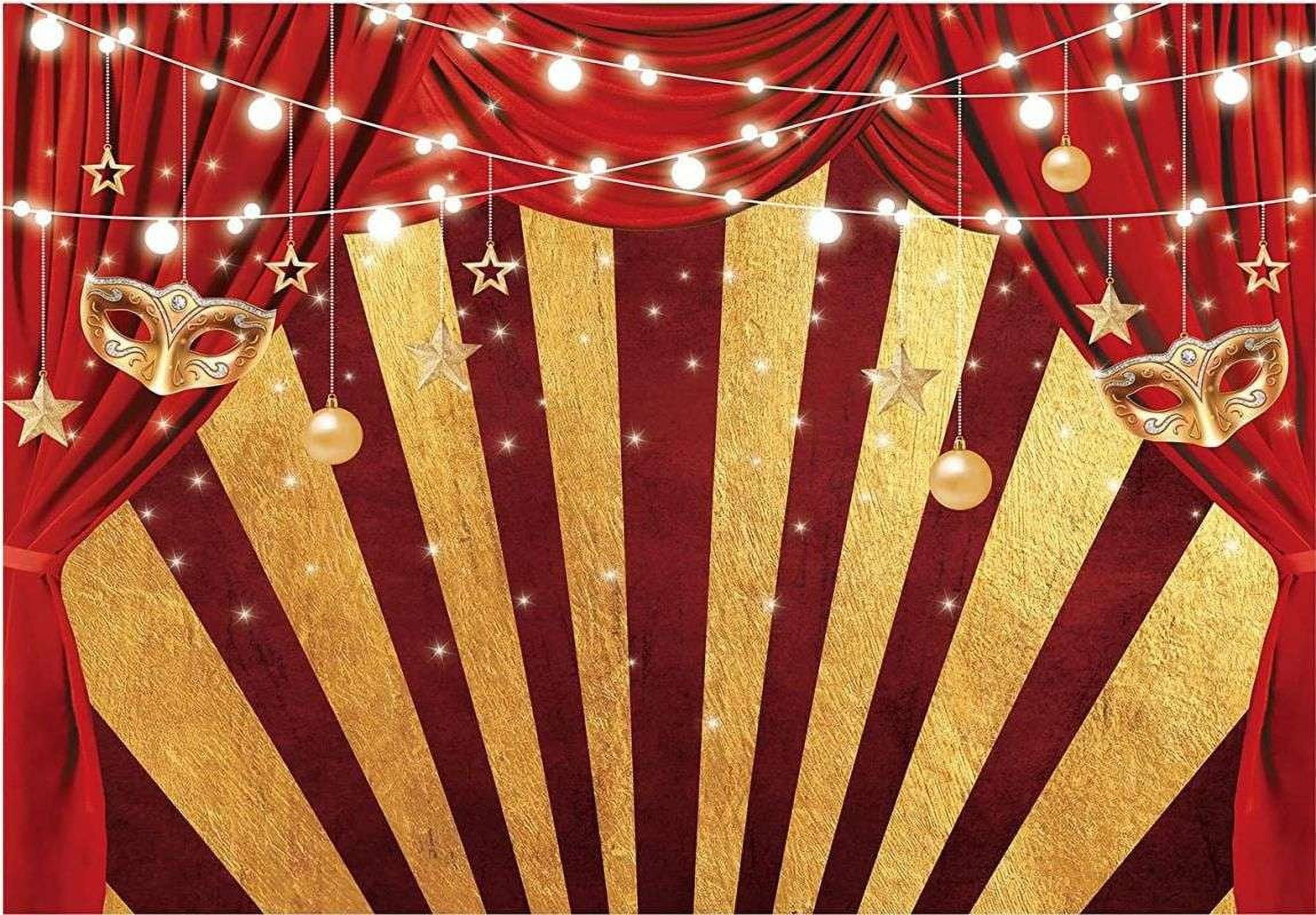 Circus Carnival Backdrop Unique Golden Red Glitter Sparkle Stripes ...